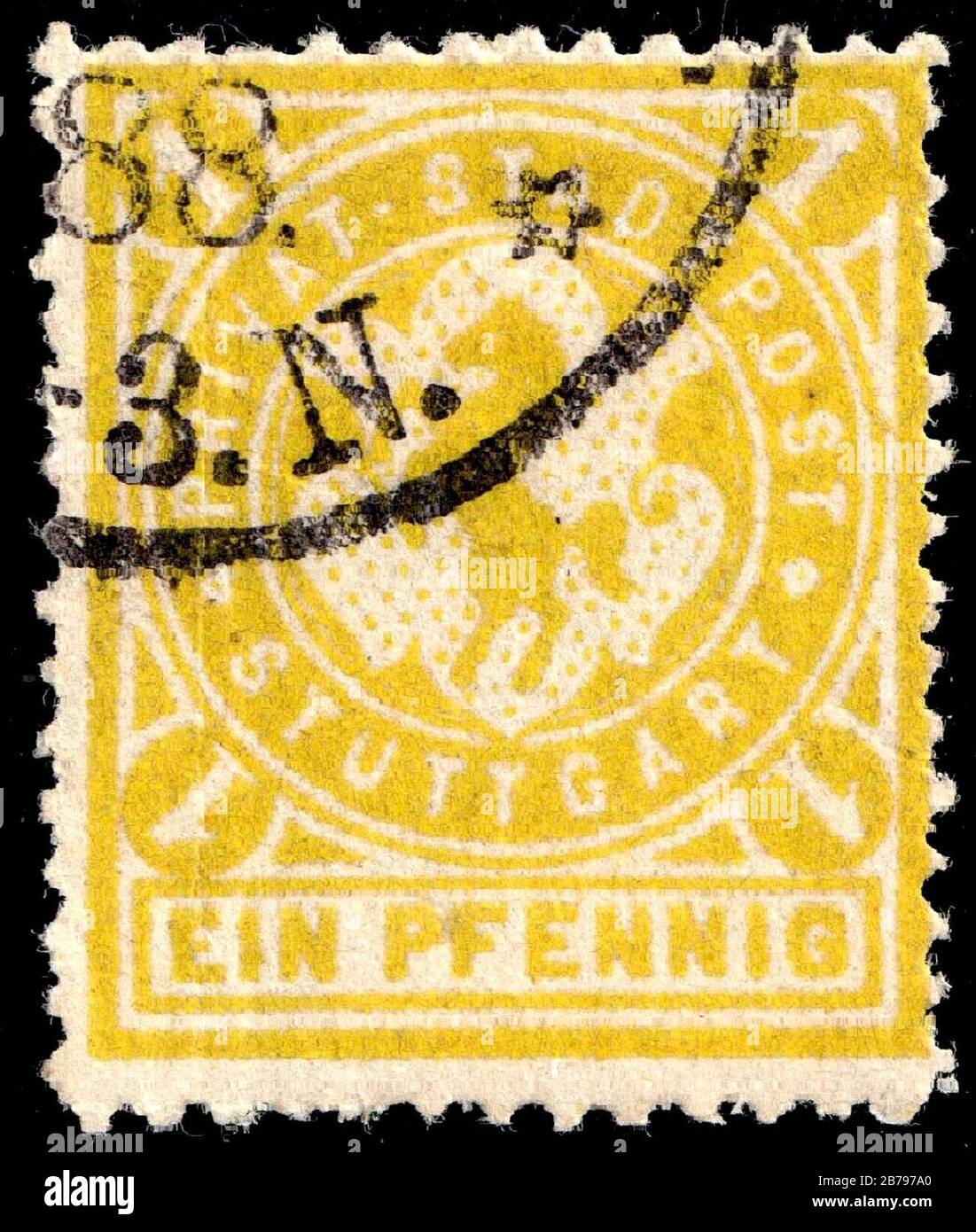 Germany Stuttgart 1886 local stamp - 1 used Stock Photo - Alamy