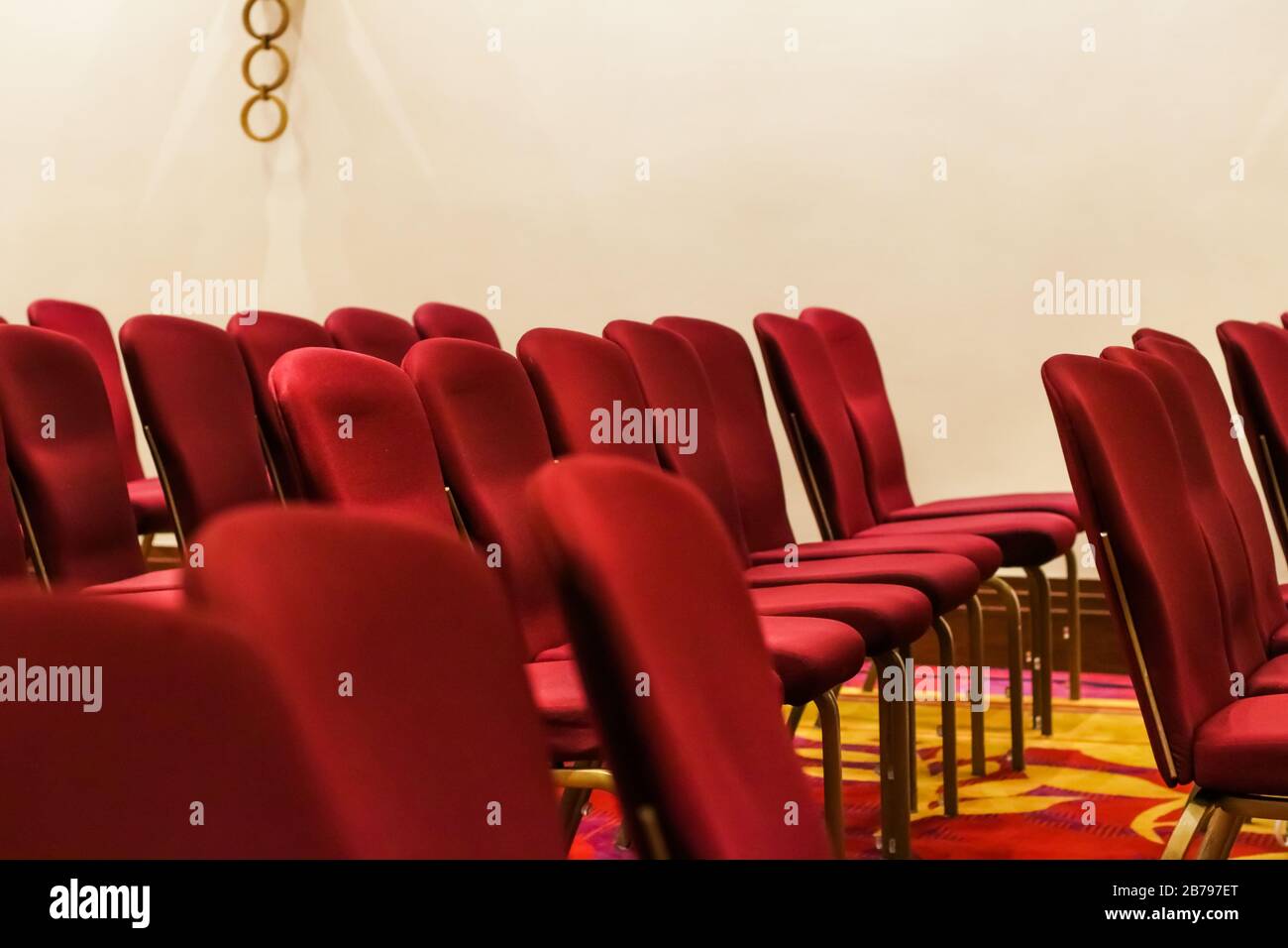 Empty chairs in a hotel conference room, business and interior design ...