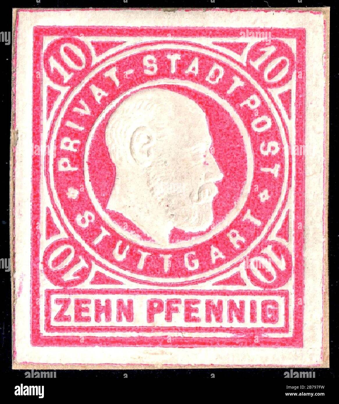 Germany Stuttgart 1889 local stamp 10pf - 20 Stock Photo - Alamy