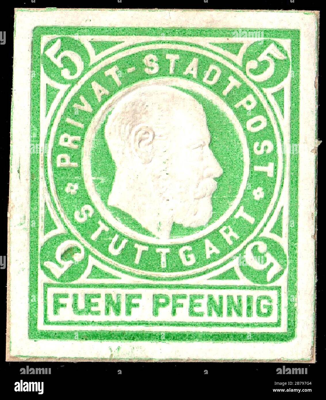 Germany Stuttgart 1889 local stamp 5pf - 19 Stock Photo - Alamy