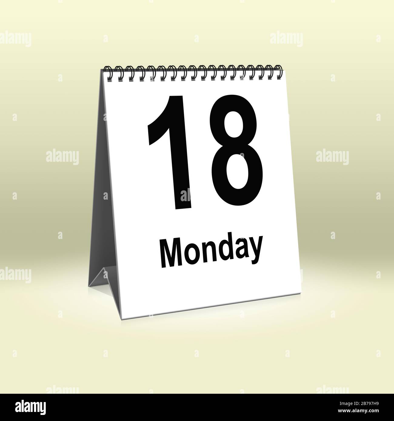 A calendar for the desk shows Monday 18th | Ein Kalender für den ...