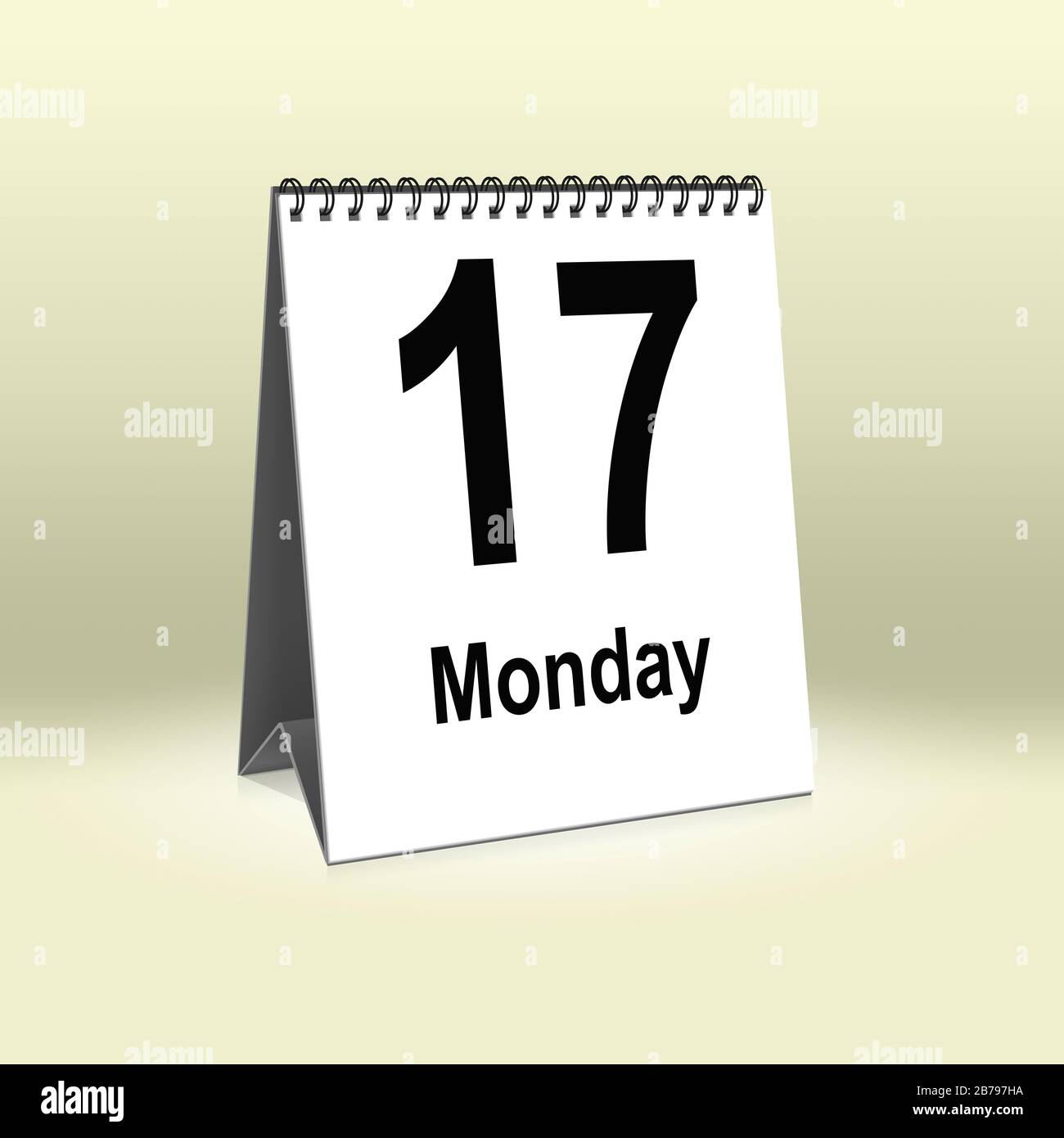 A calendar for the desk shows Monday 17th | Ein Kalender für den ...