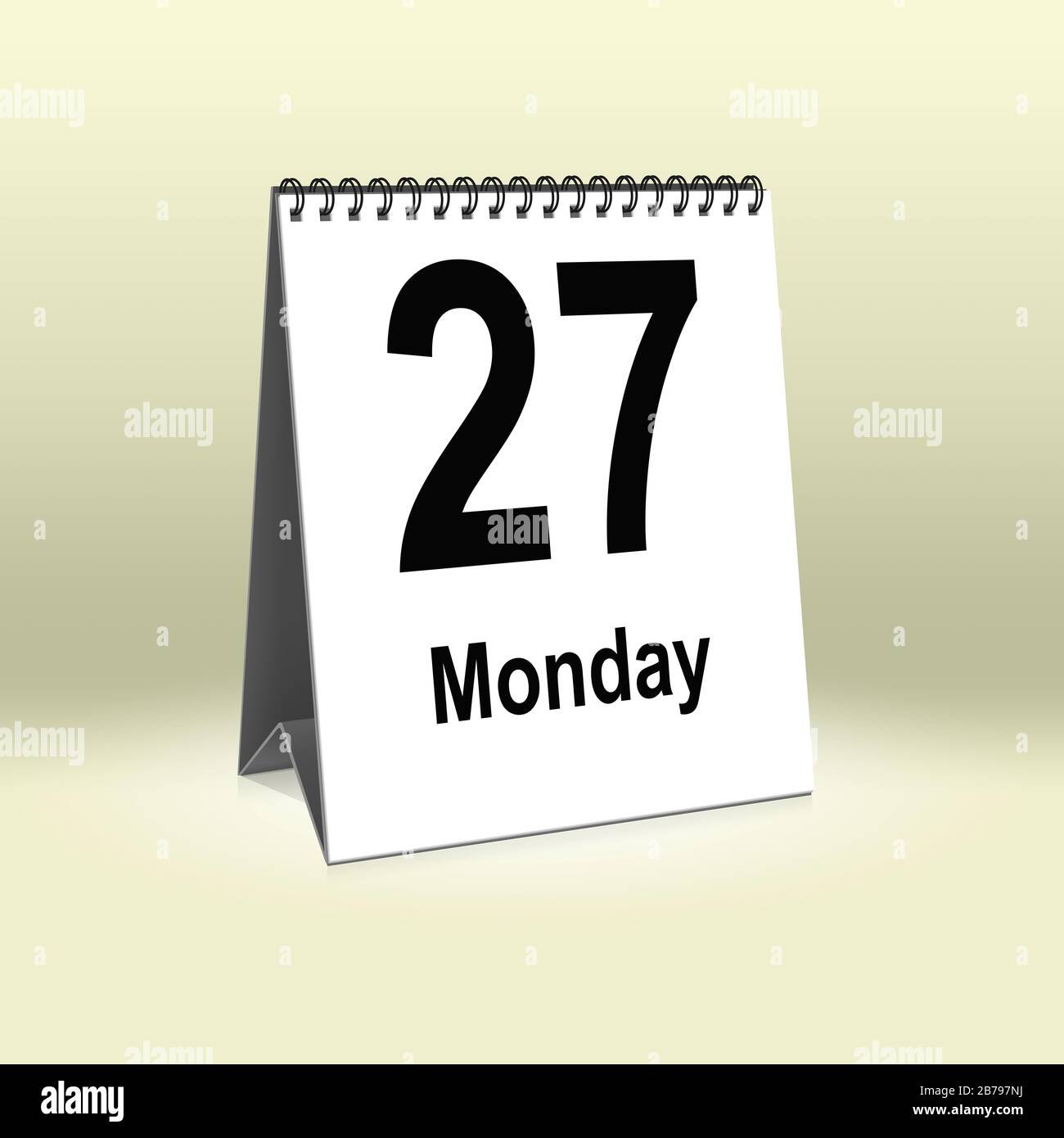 A calendar for the desk shows Monday 27th | Ein Kalender für den ...