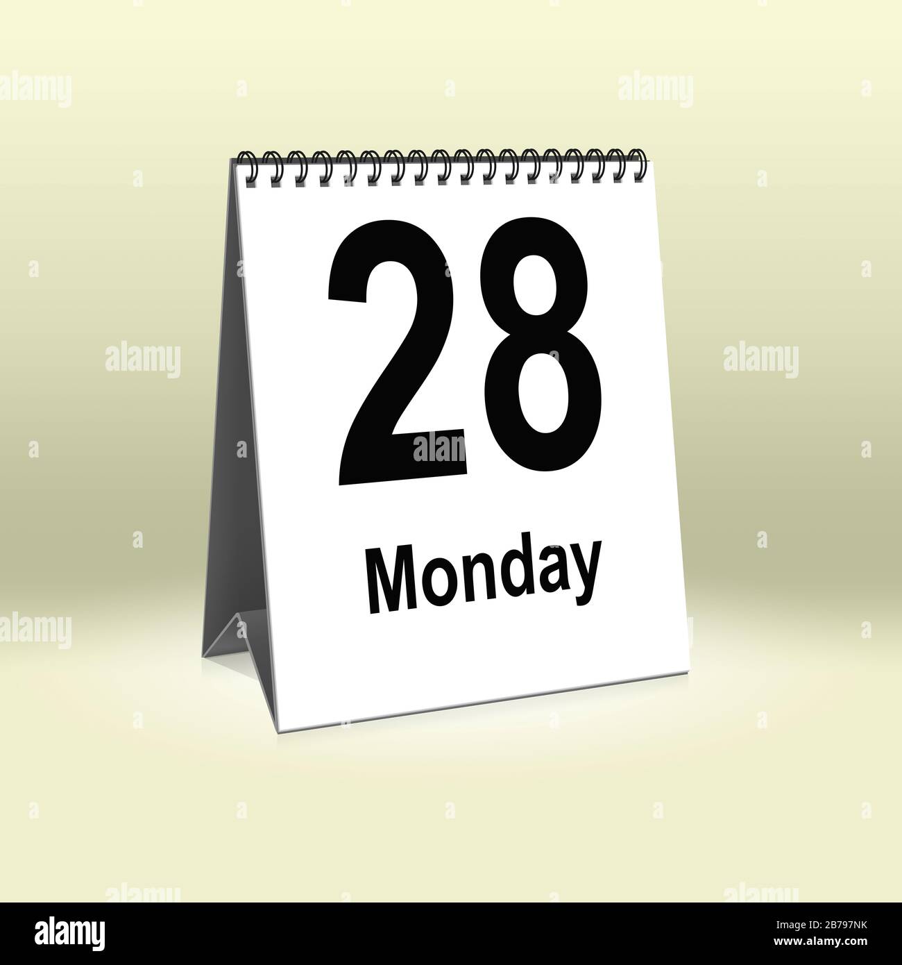 A calendar for the desk shows Monday 28th | Ein Kalender für den ...