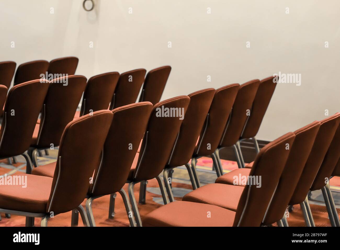 Empty chairs in a hotel conference room, business and interior design ...