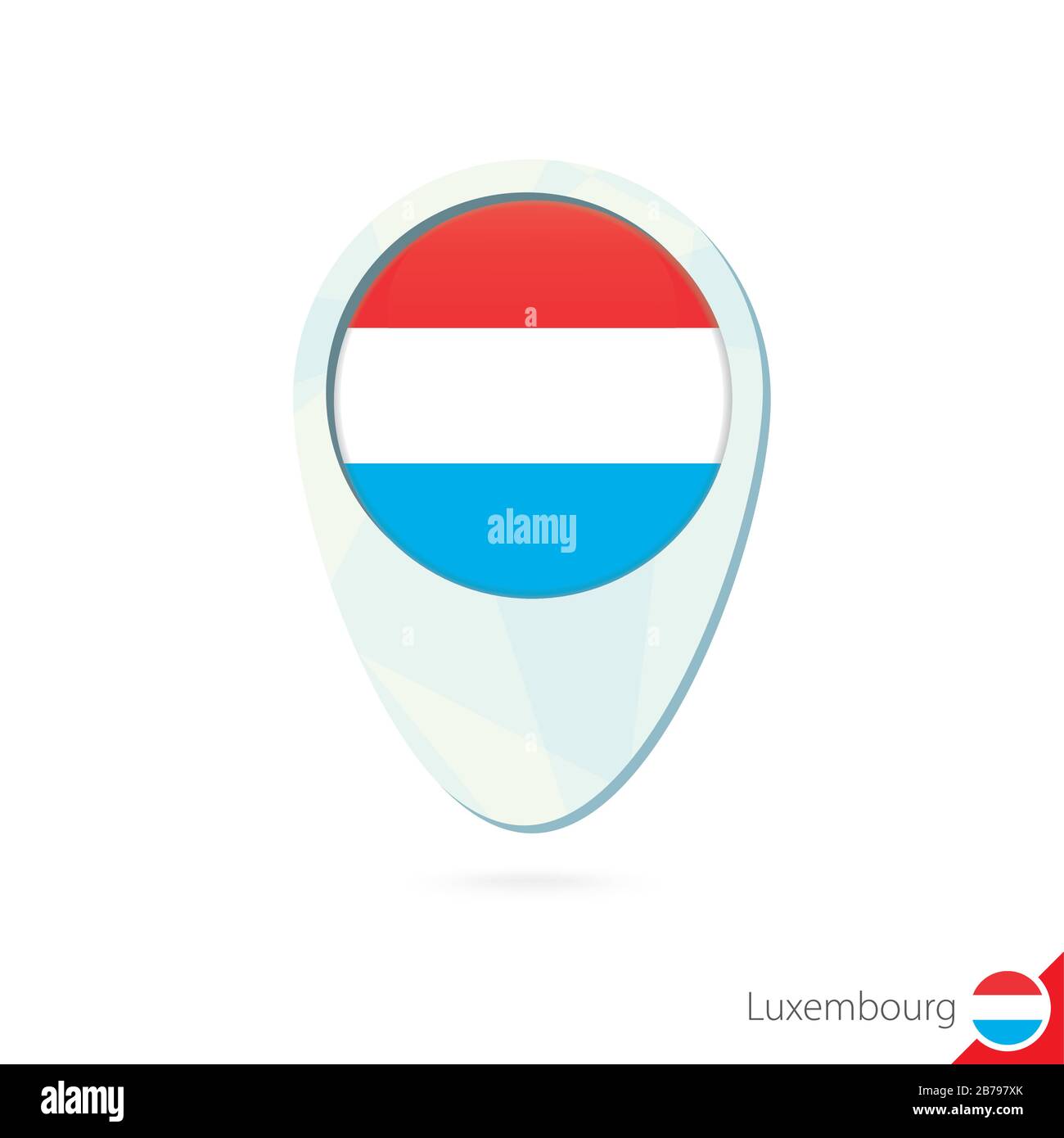 Luxembourg flag location map pin icon on white background. Vector Illustration Stock Vector ...
