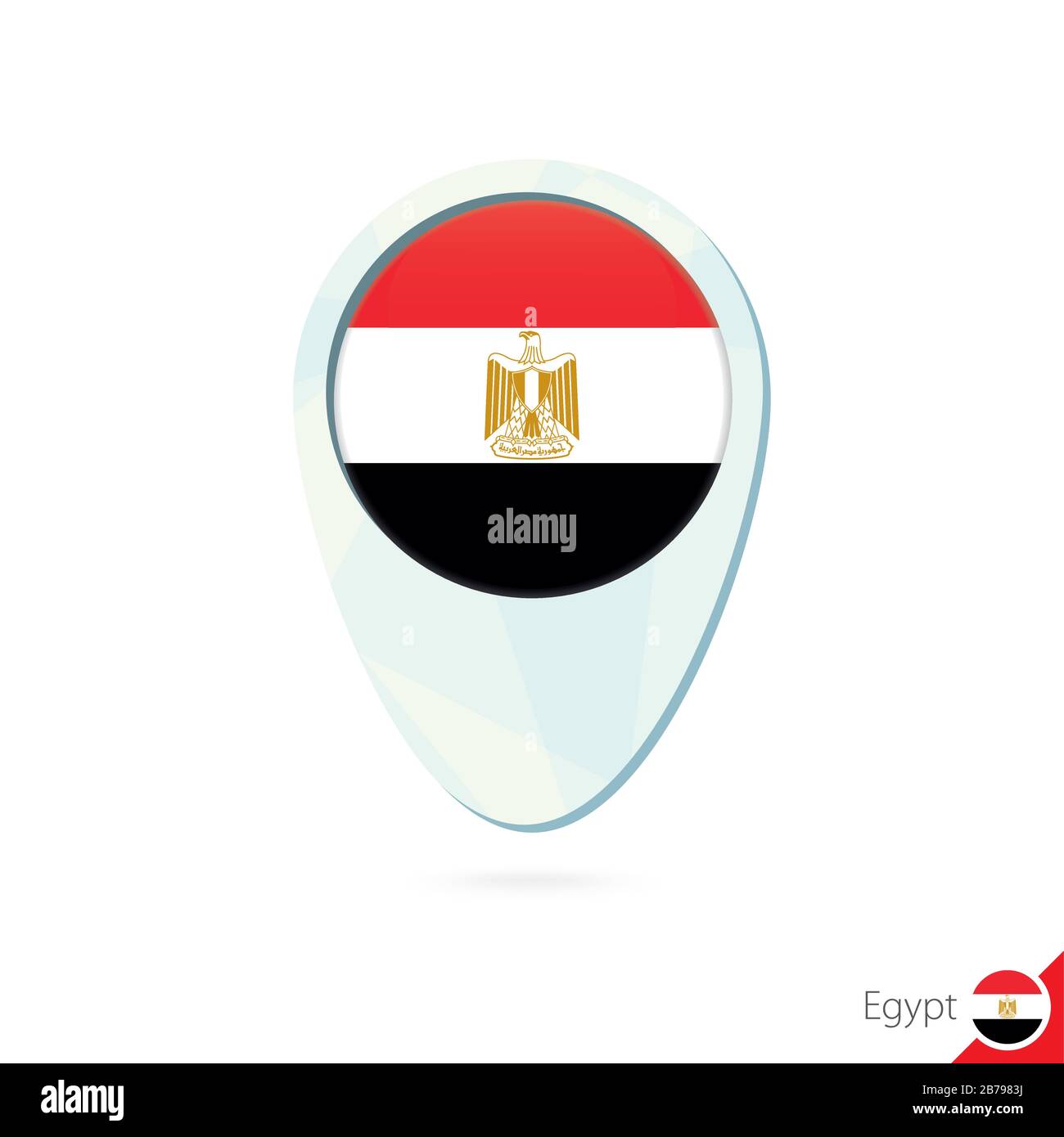Egypt flag location map pin icon on white background. Vector ...