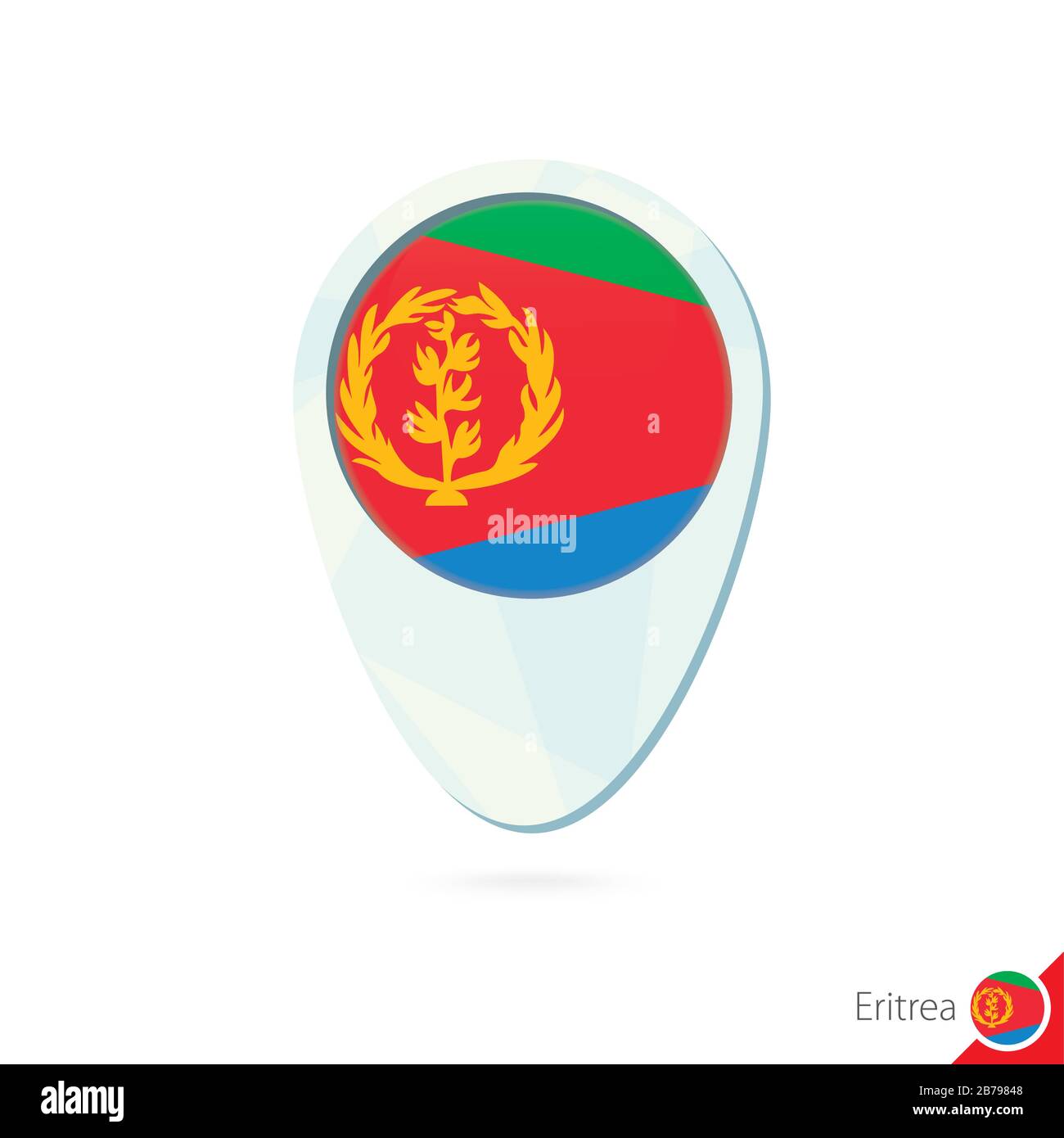 Eritrea flag location map pin icon on white background. Vector Illustration Stock Vector Image ...