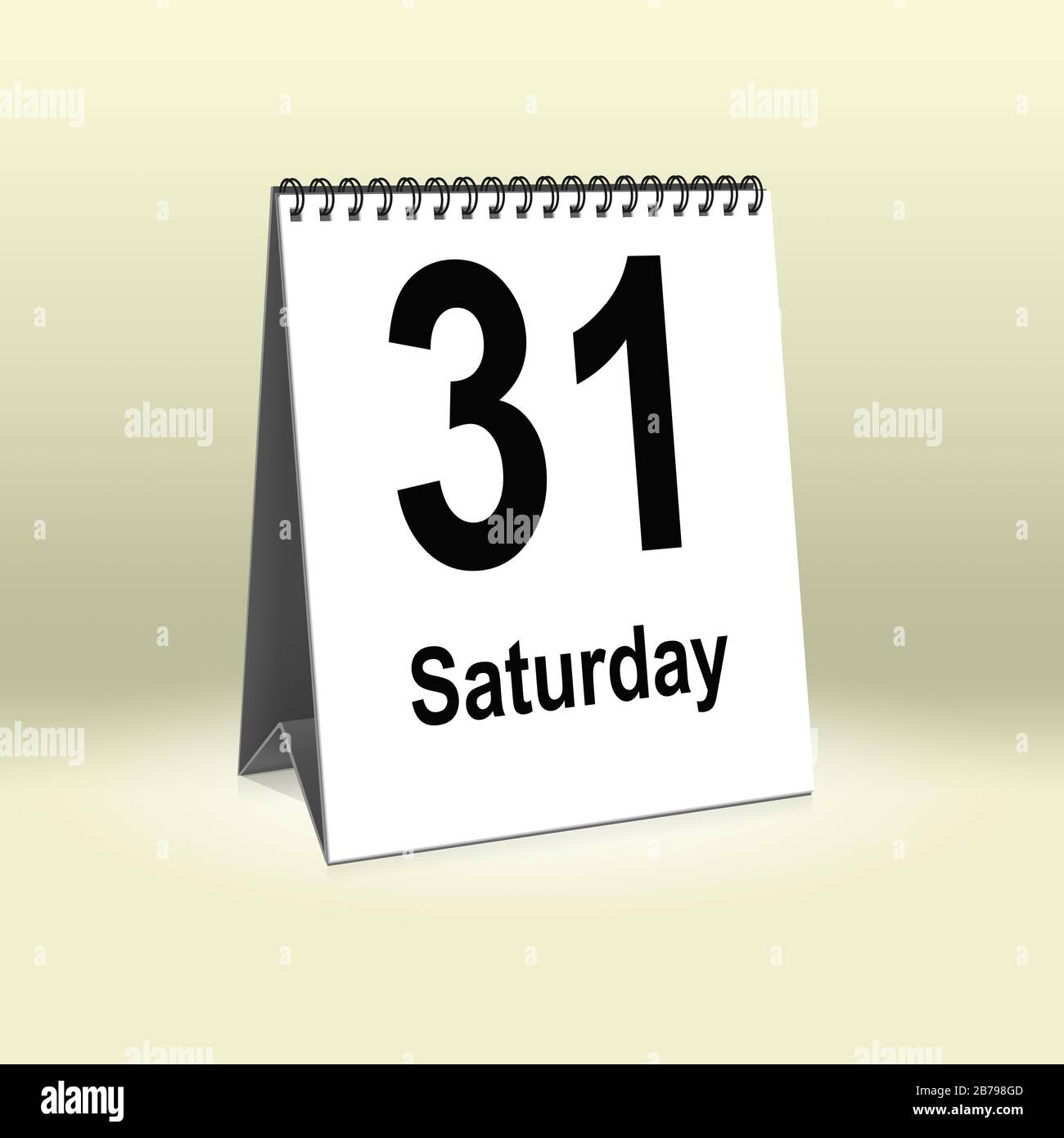 A calendar for the desk shows Saturday 31th | Ein Kalender für den ...