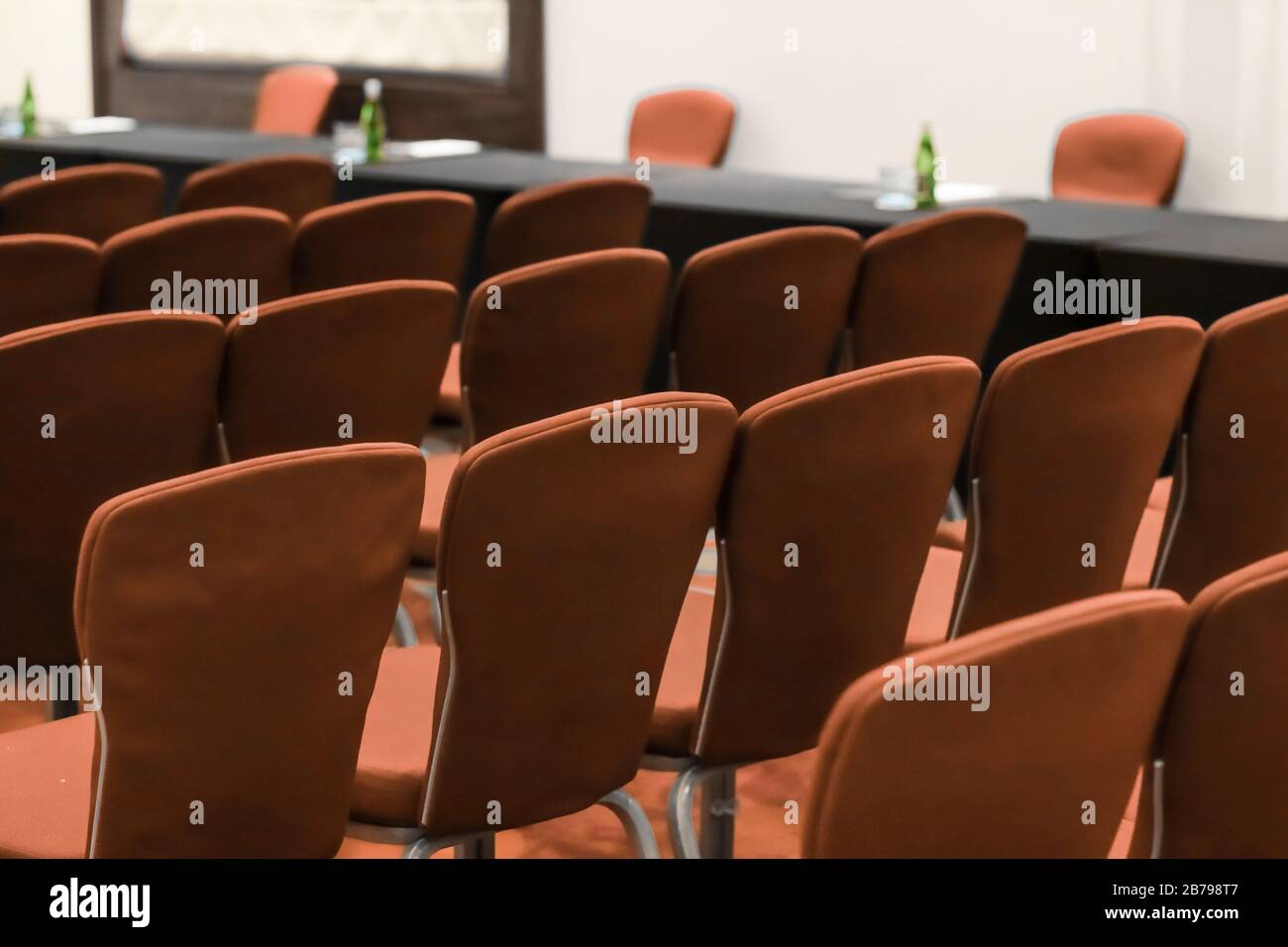 Empty chairs in a hotel conference room, business and interior design ...