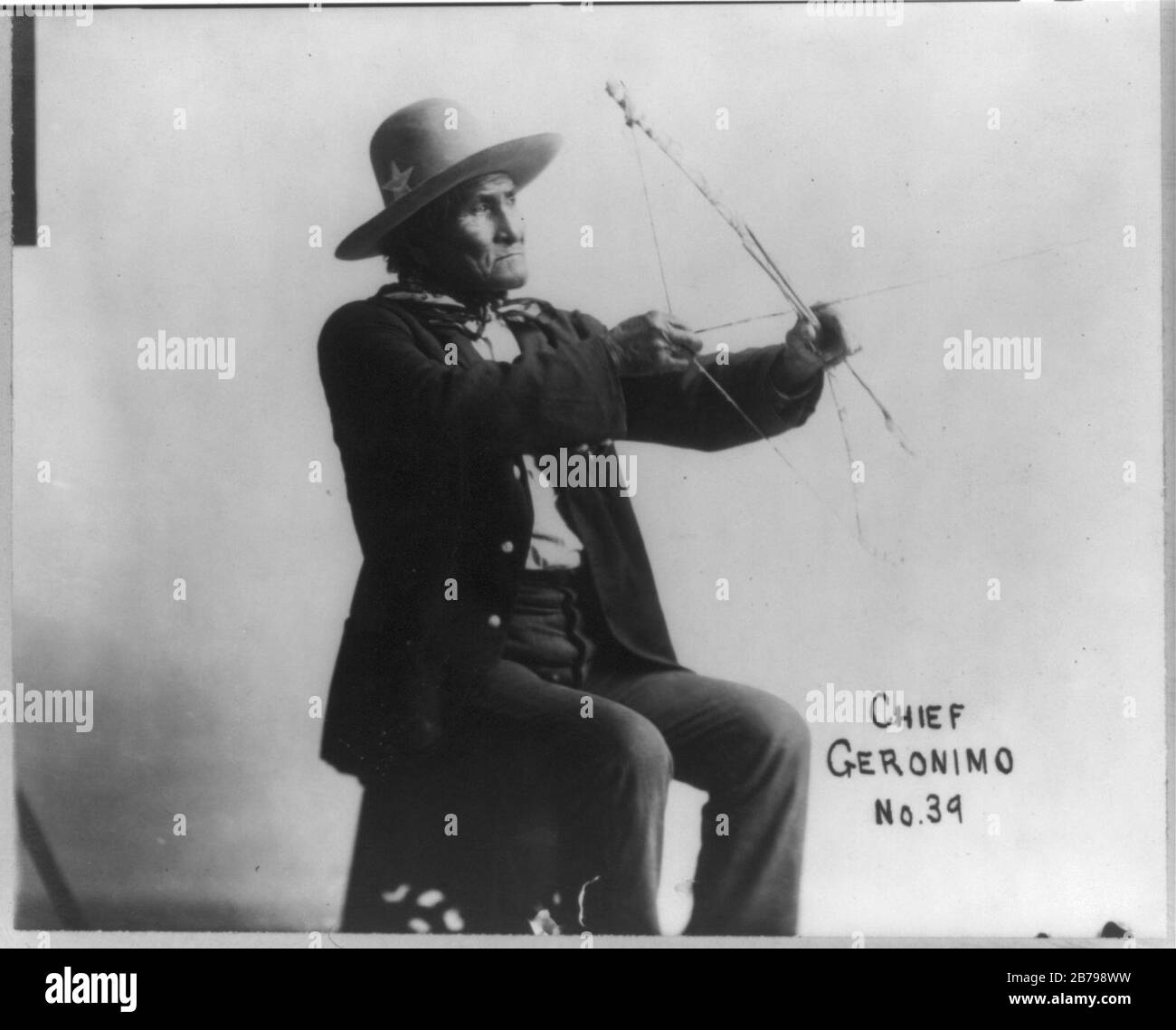 Geronimo, Apache Chief, 1829-1909, three-quarter length portrait ...