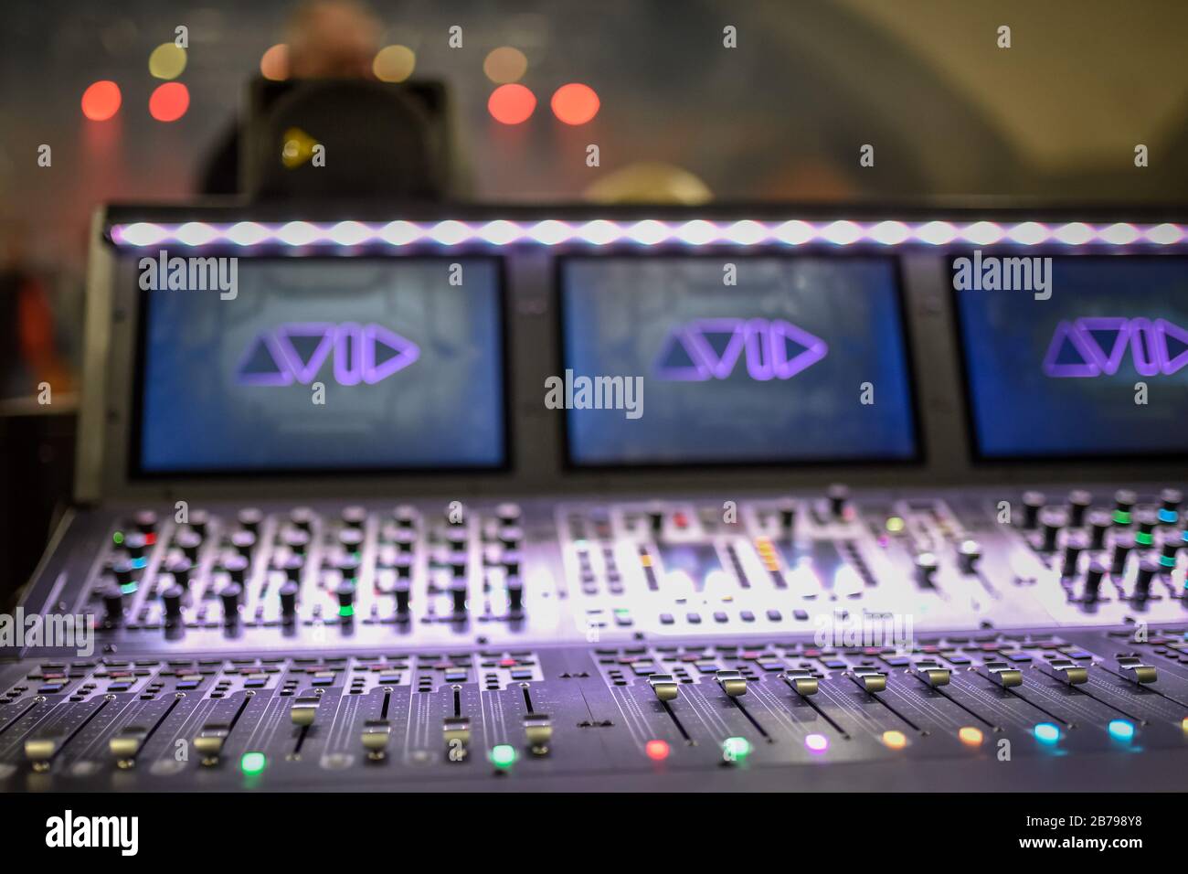 Desktop of concert sound system Stock Photo - Alamy