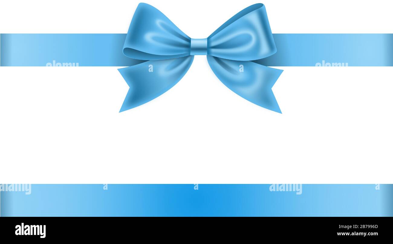 Light blue bow ribbon isolated Stock Vector Images - Alamy