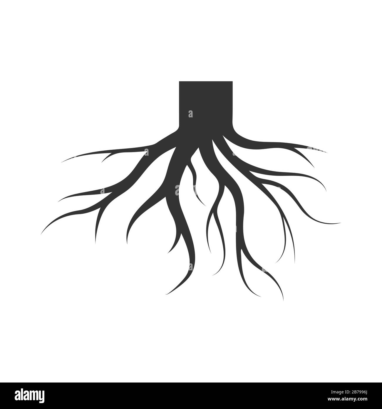 simple icon of the root system of the tree. Simple flat design for apps ...