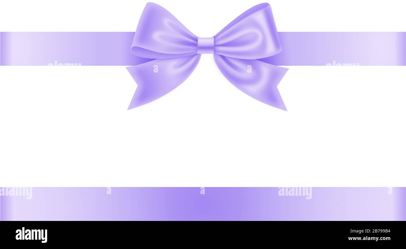 violet bow and ribbon on white background Stock Vector Image & Art - Alamy