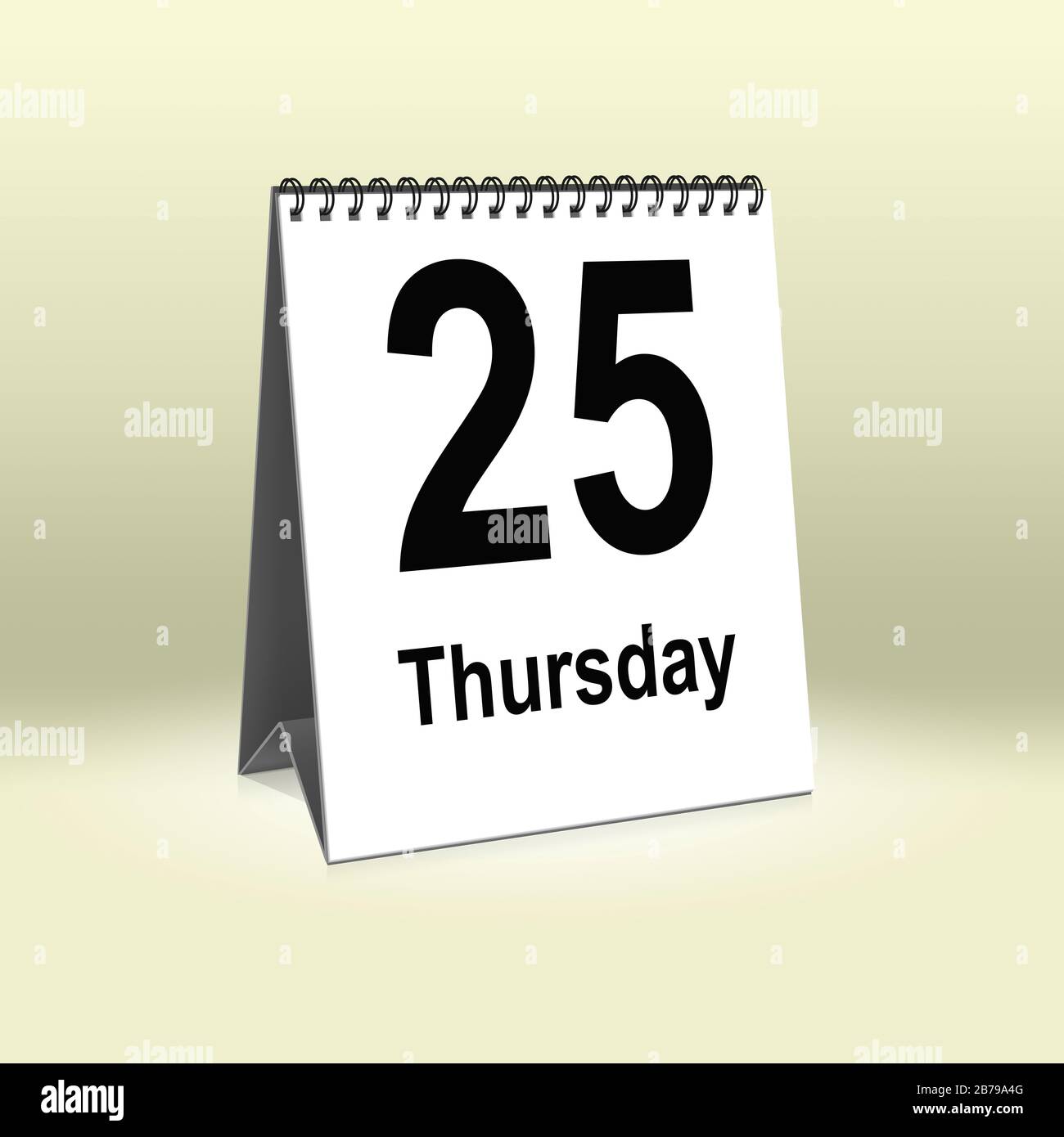A calendar for the desk shows Thursday 25th | Ein Kalender für den ...