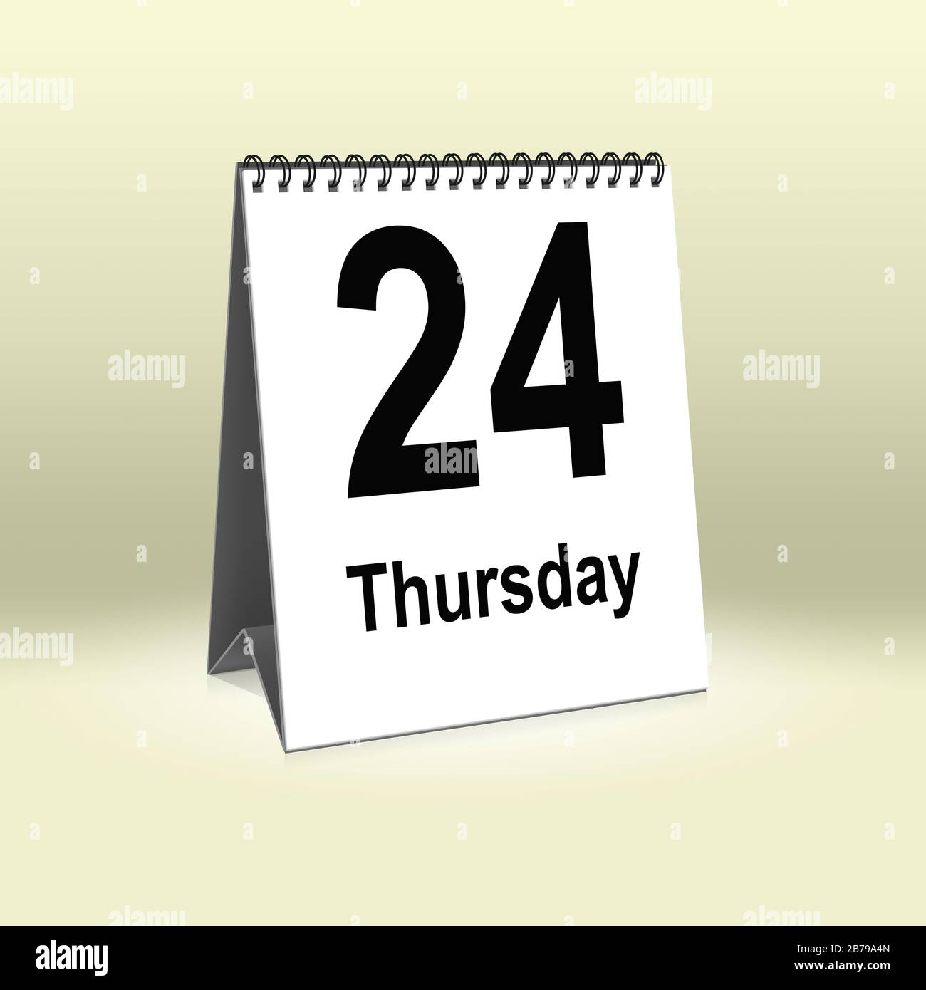 A calendar for the desk shows Thursday 24th | Ein Kalender für den ...