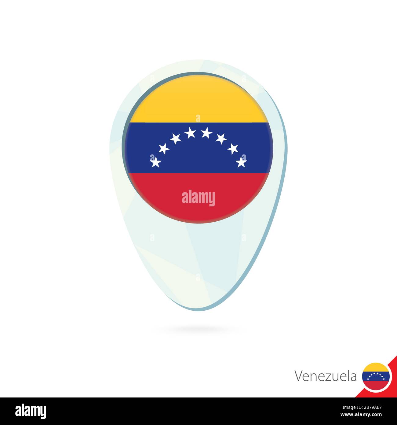 Venezuela flag location map pin icon on white background. Vector ...