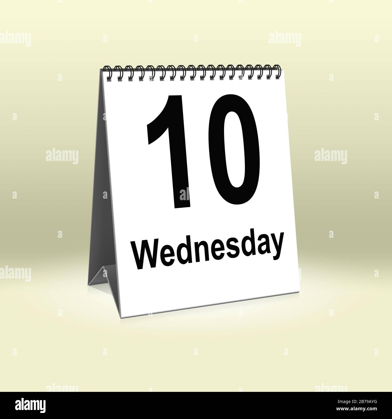 A calendar for the desk shows Wednesday 10th | Ein Kalender für den ...