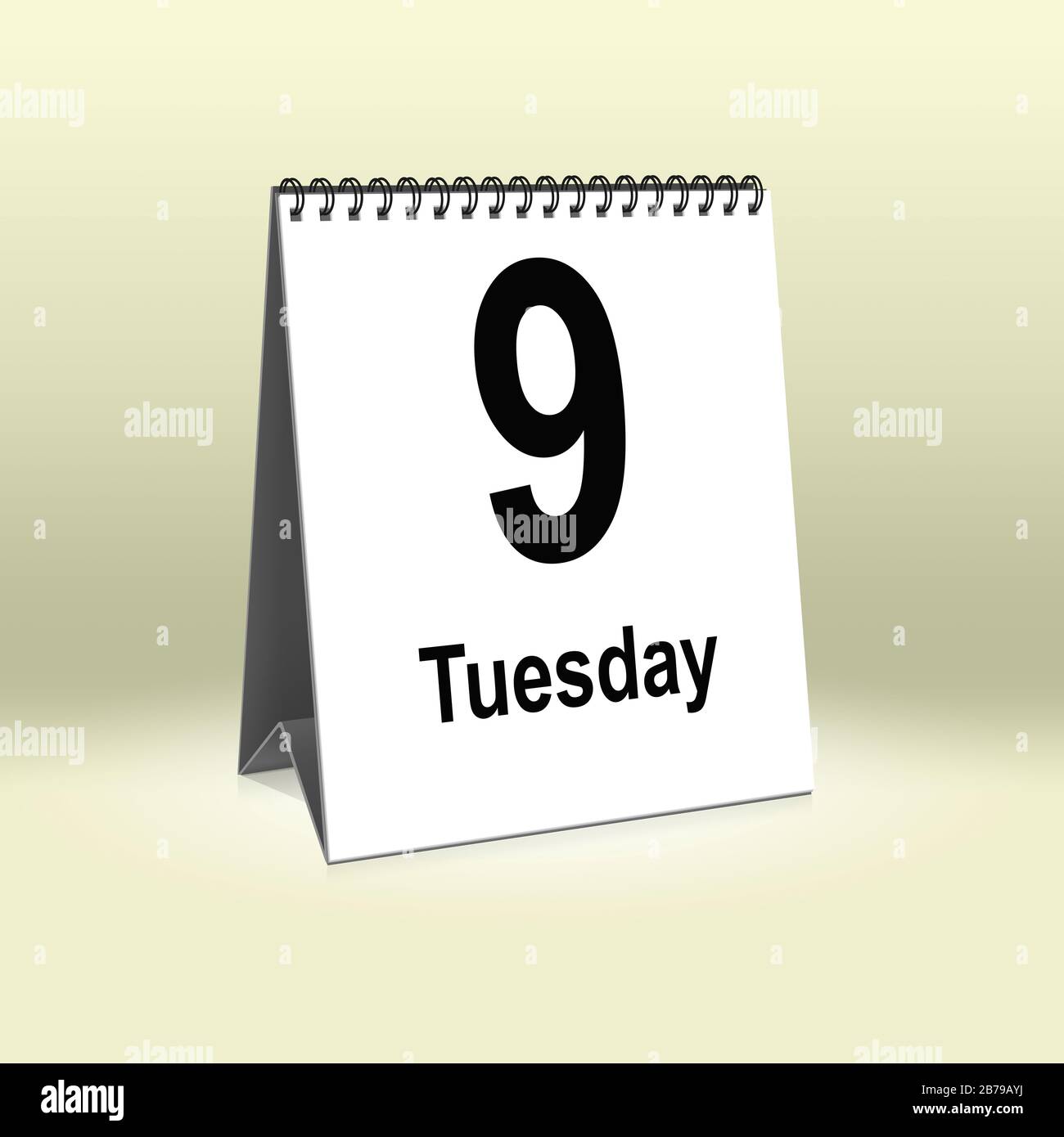 A calendar for the desk shows Tuesday 9th | Ein Kalender für den ...