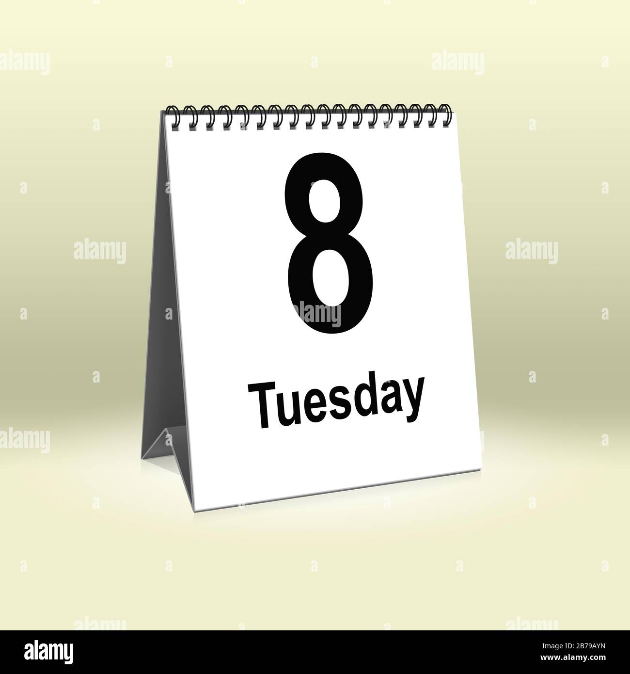 A calendar for the desk shows Tuesday 8th | Ein Kalender für den ...