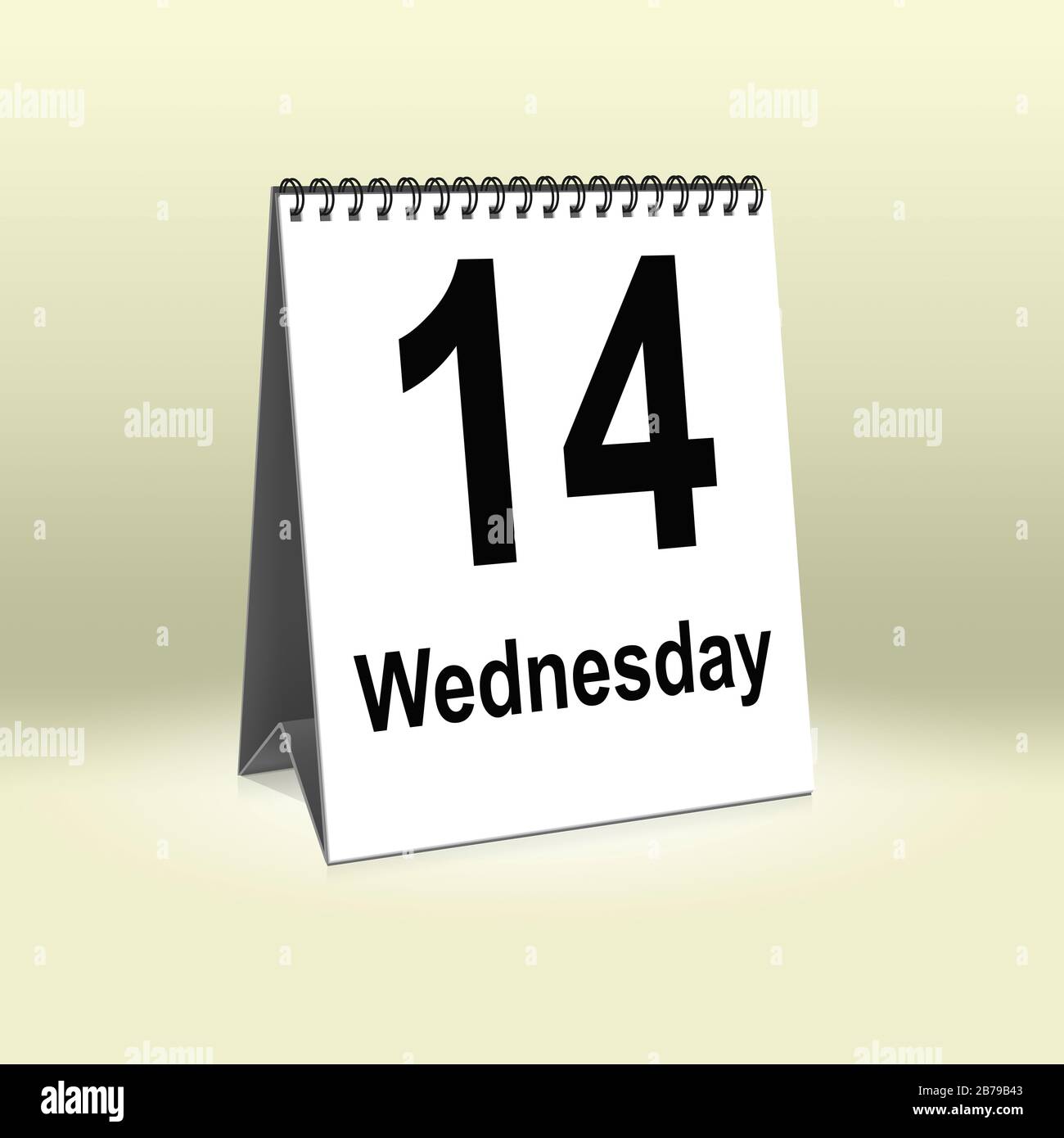 A calendar for the desk shows Wednesday 14th | Ein Kalender für den ...
