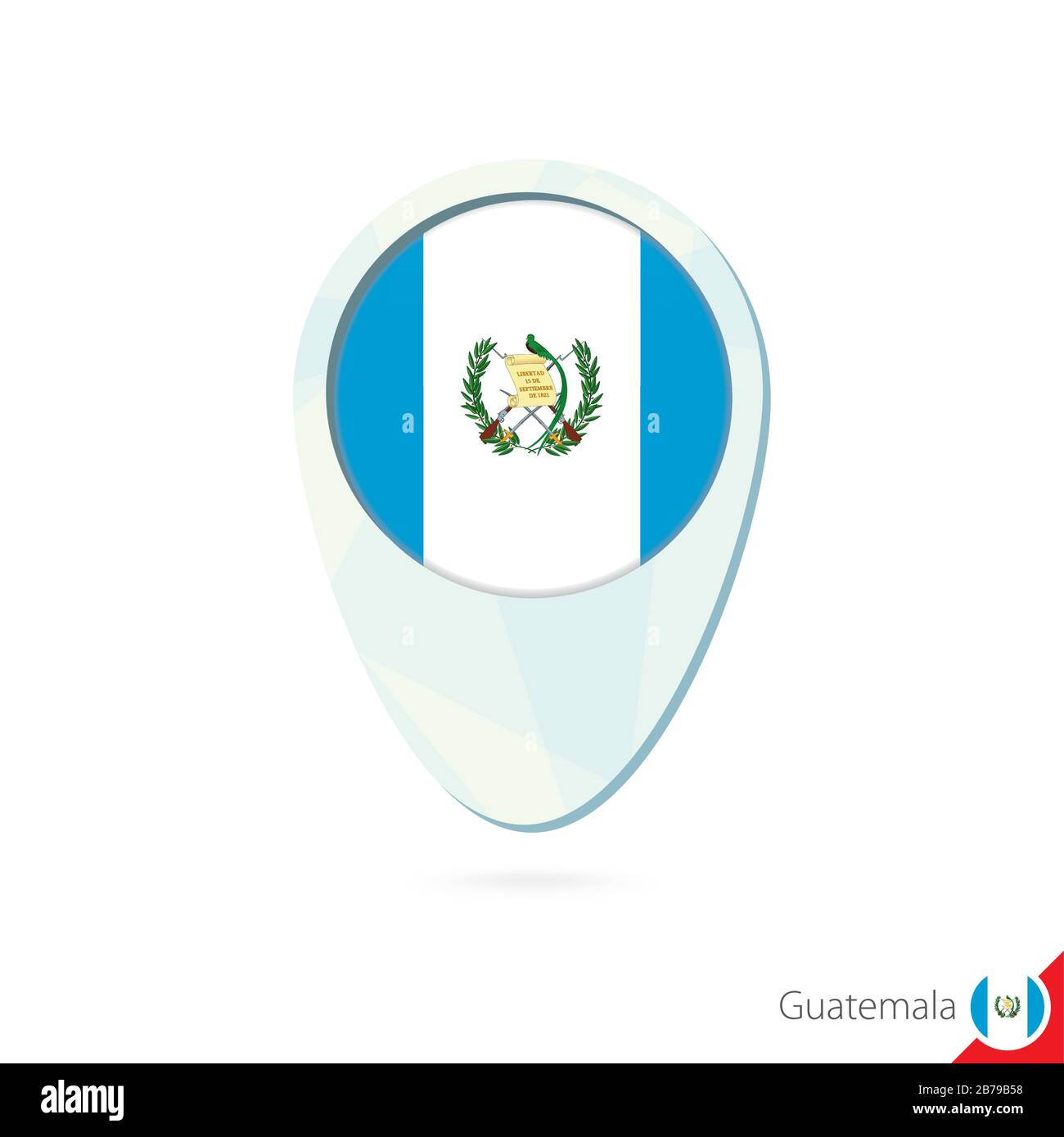 Guatemala flag location map pin icon on white background. Vector ...