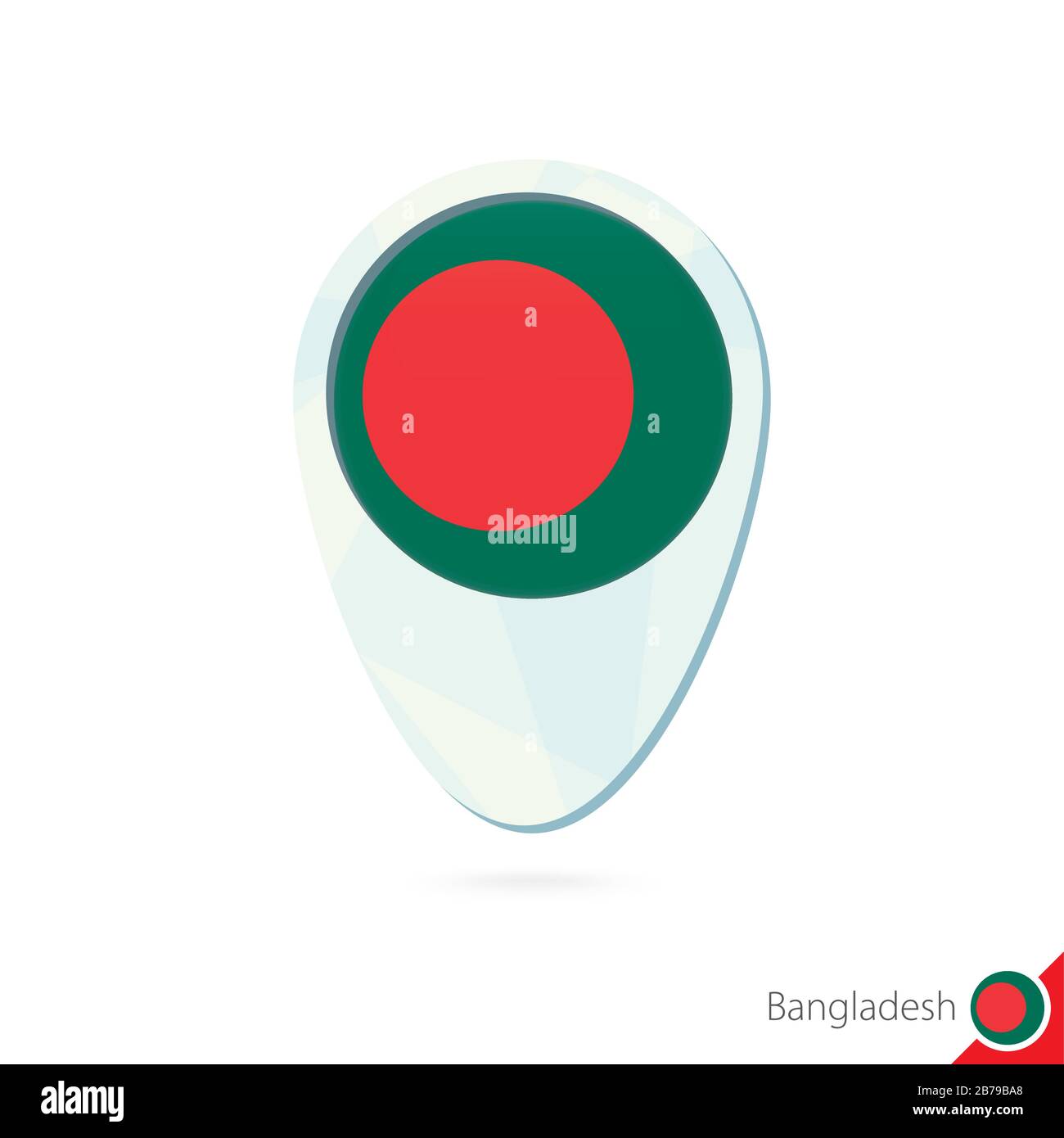 Bangladesh flag location map pin icon on white background. Vector ...