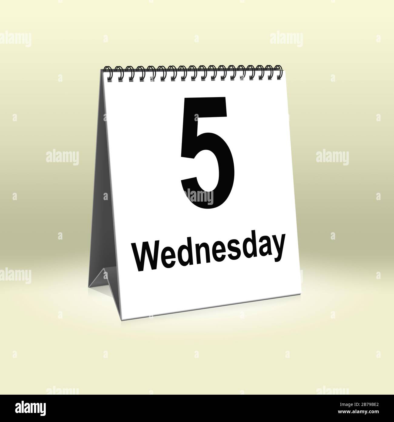 A calendar for the desk shows Wednesday 5th | Ein Kalender für den ...
