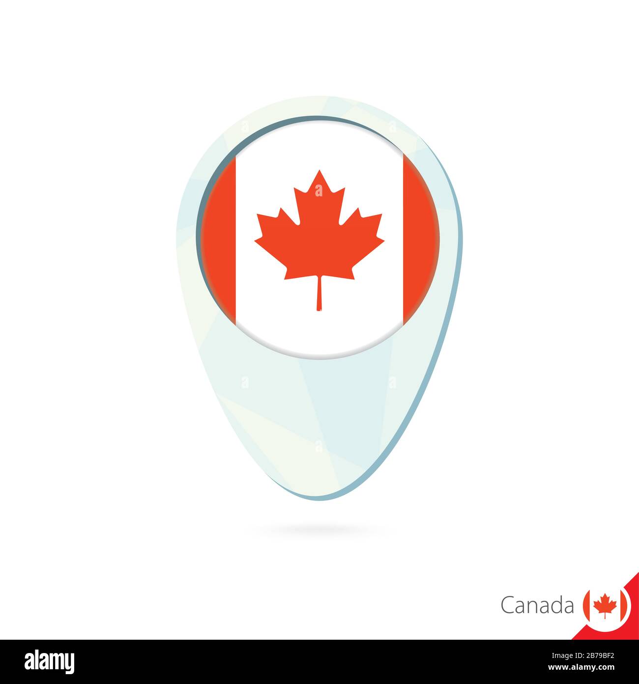 Canada flag location map pin icon on white background. Vector ...