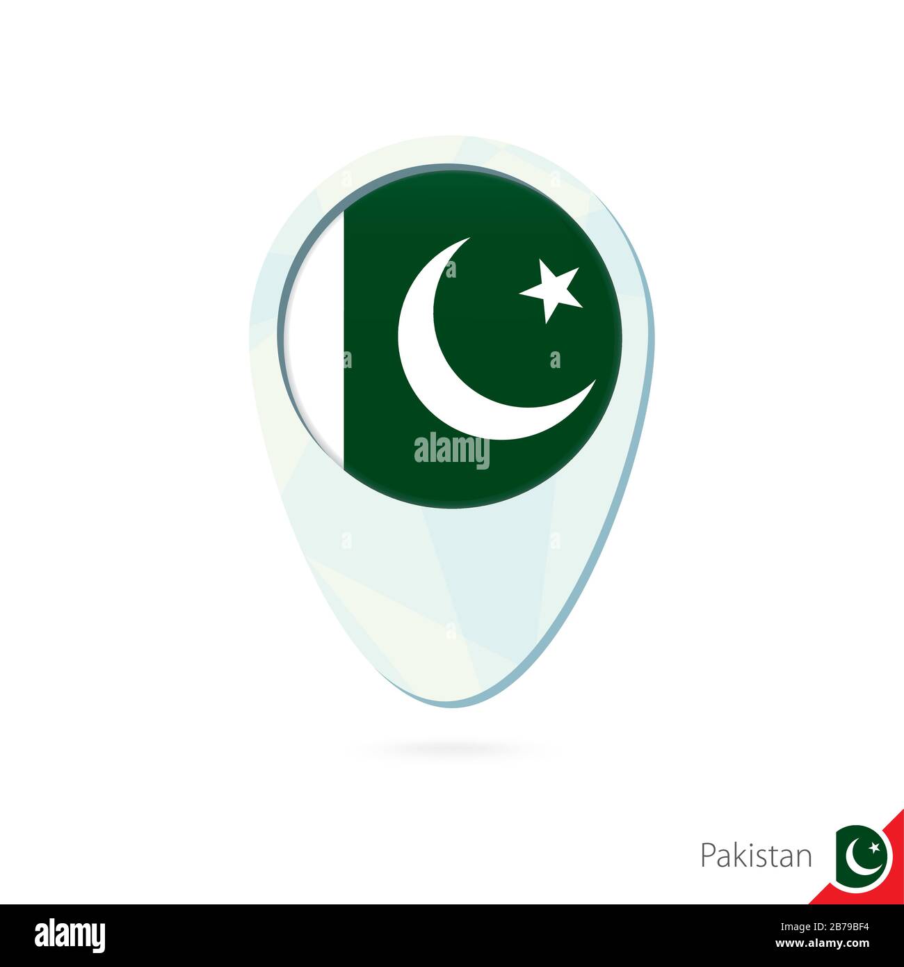 Pakistan flag location map pin icon on white background. Vector ...