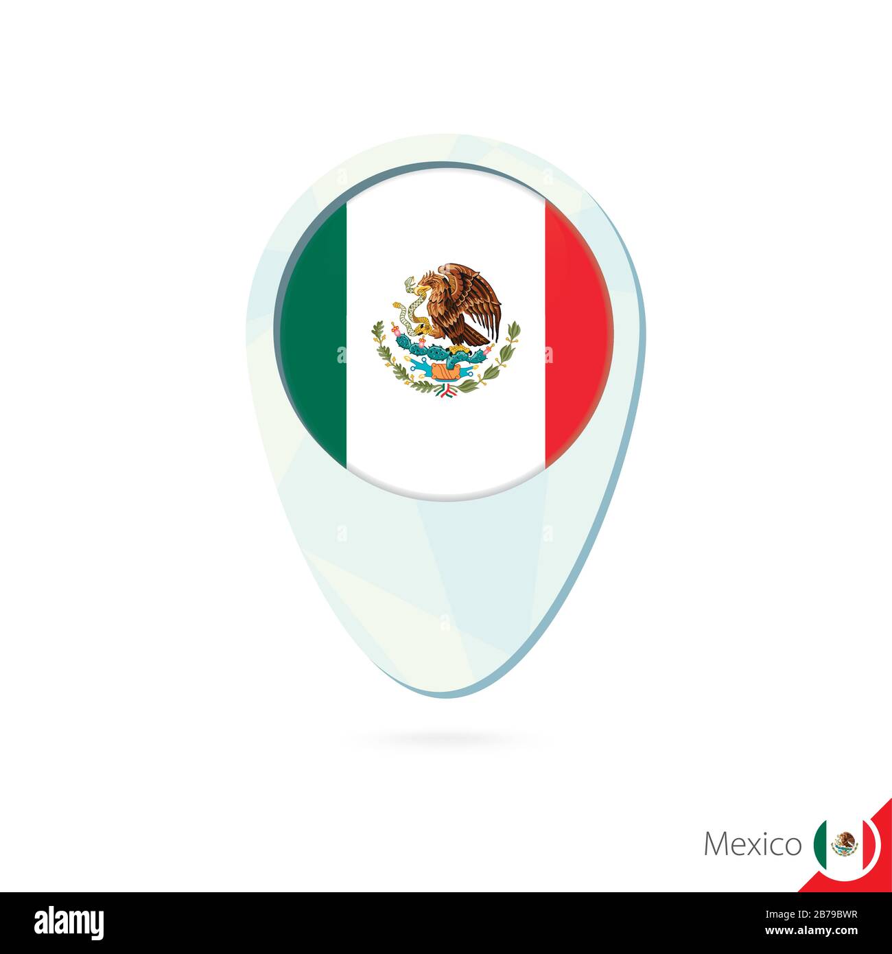Mexico flag location map pin icon on white background. Vector ...