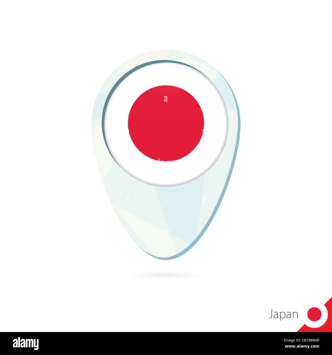 Japan flag location map pin icon on white background. Vector ...
