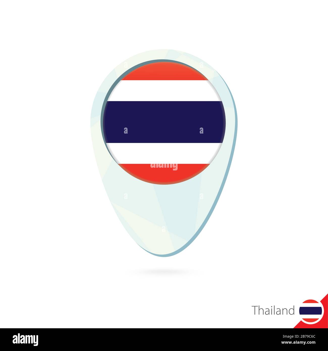 Thailand flag location map pin icon on white background. Vector ...