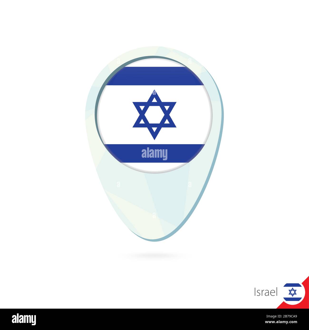 Israel flag location map pin icon on white background. Vector ...