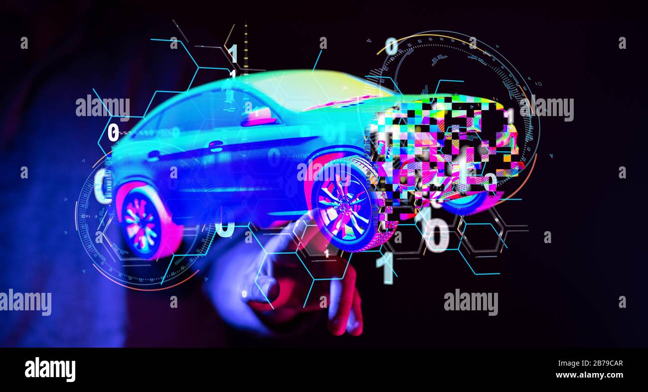 A digital car technology smart in virtuel room Stock Photo - Alamy