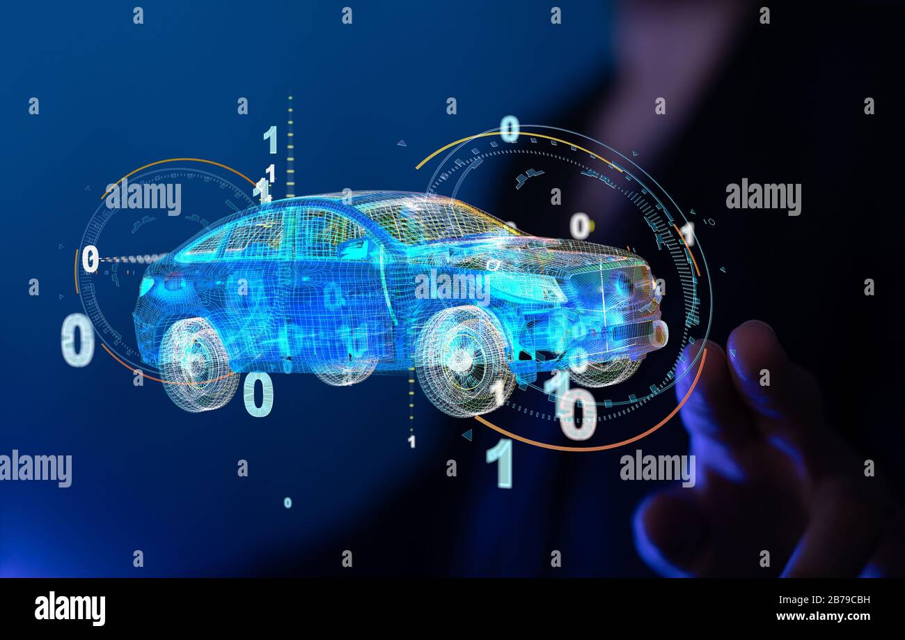 A digital car technology smart in virtuel room Stock Photo - Alamy