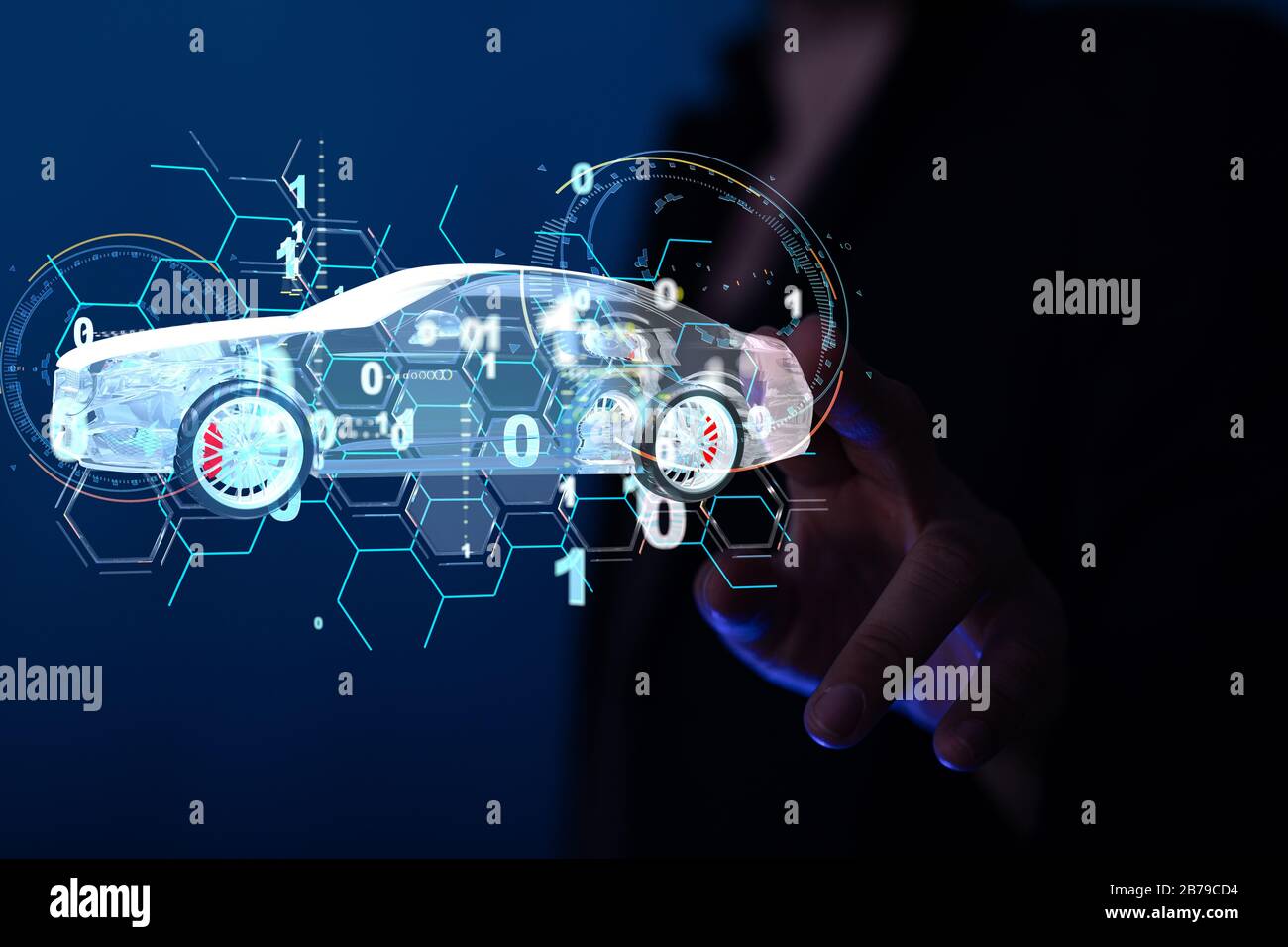 A digital car technology smart in virtuel room Stock Photo - Alamy