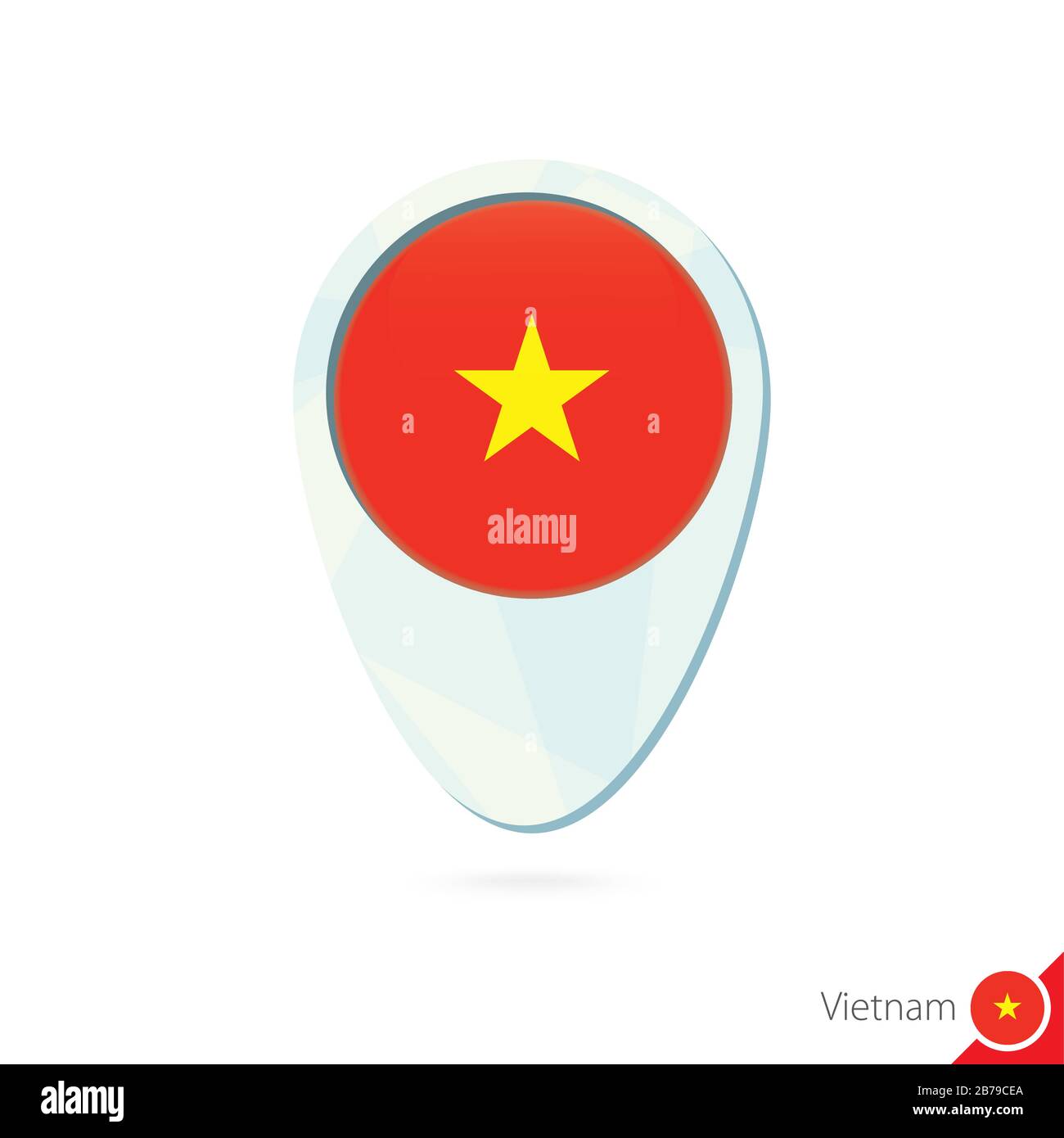 Vietnam flag location map pin icon on white background. Vector Illustration Stock Vector Image ...