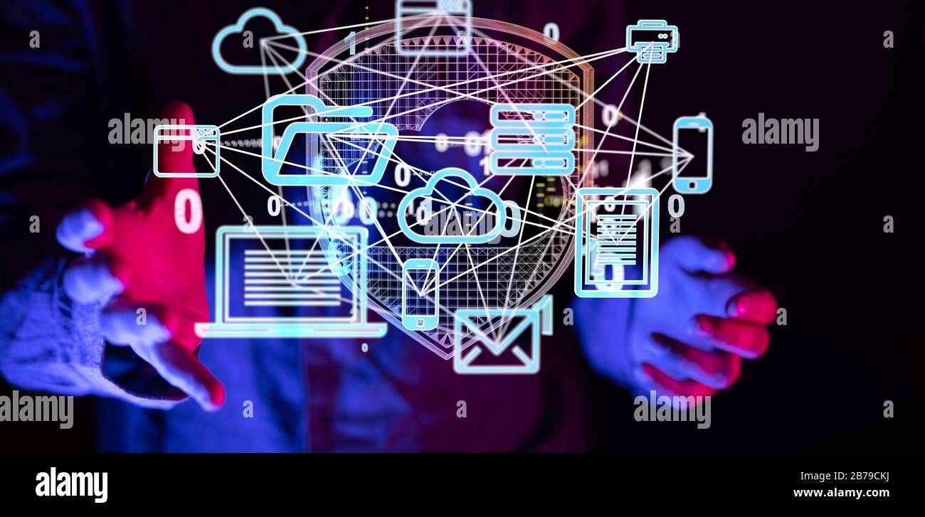 A Data transmission channel. Motion of digital data flow. Transferring ...