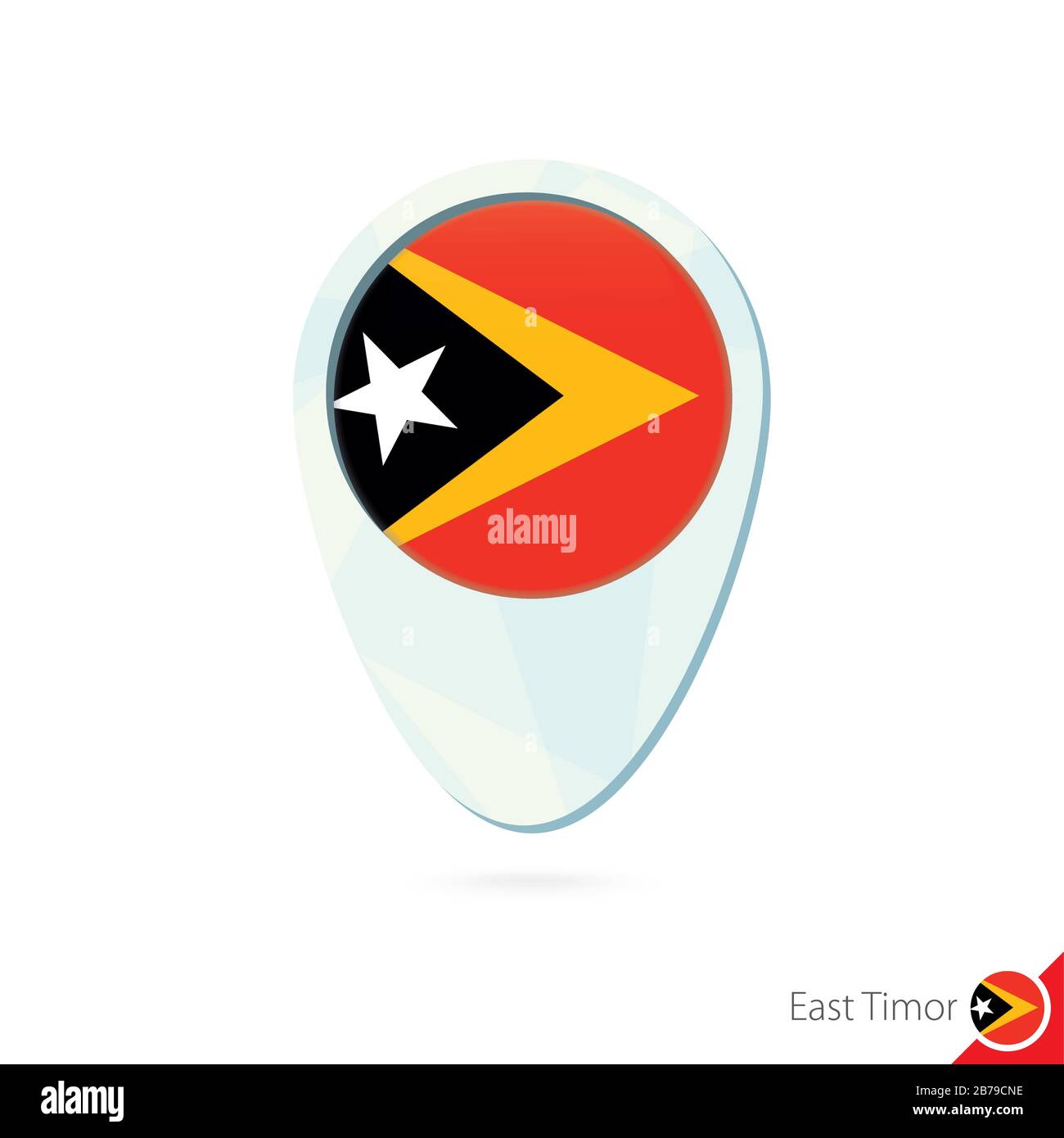 East Timor flag location map pin icon on white background. Vector ...