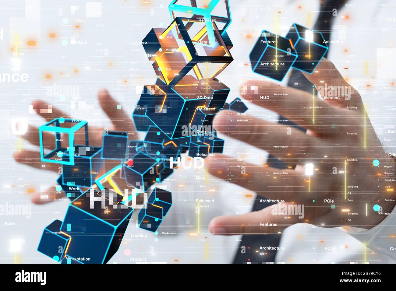 A Abstract Futuristic infographic with Visual data complexity Stock ...