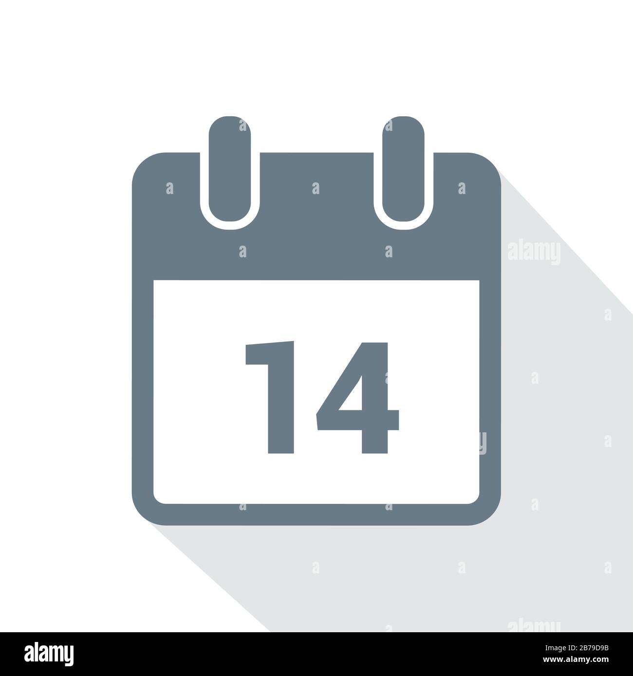 simple calendar icon 14 on white background vector illustration EPS10 ...