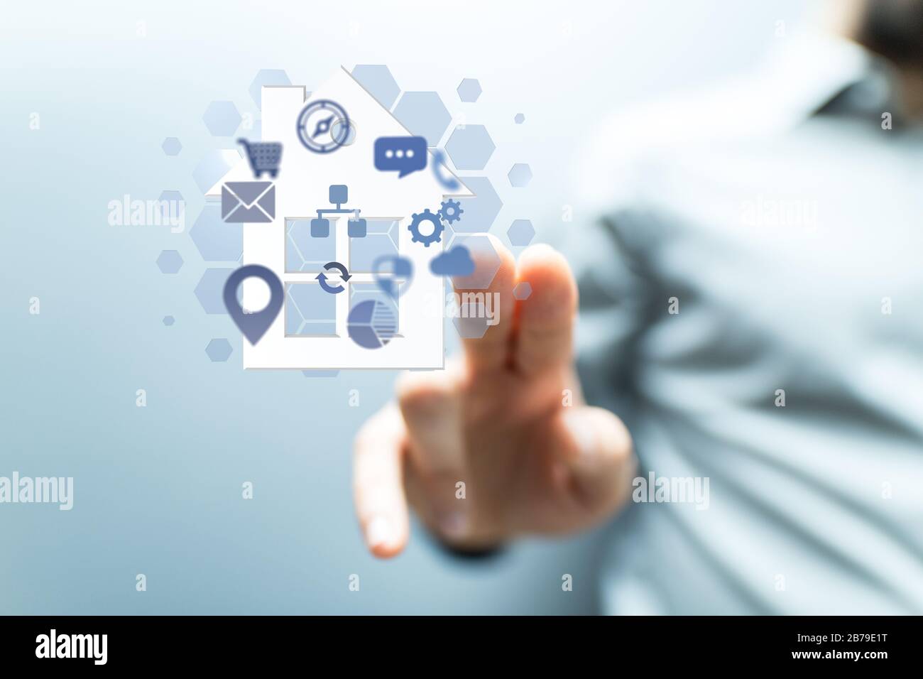 A Model of the house and digital iot Stock Photo - Alamy