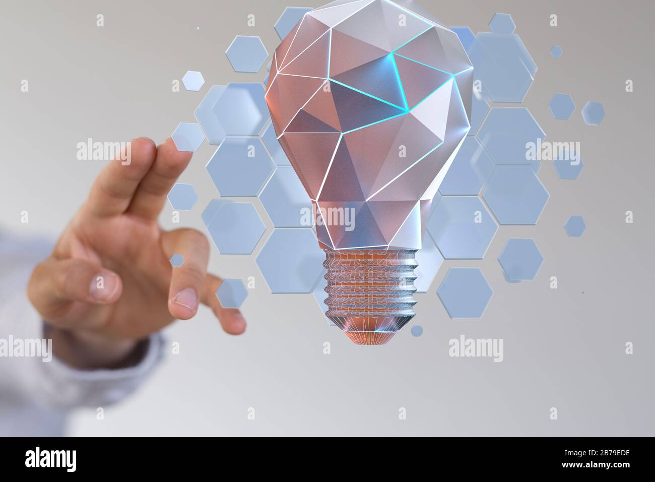 A Bright idea in hand concept design art Stock Photo - Alamy