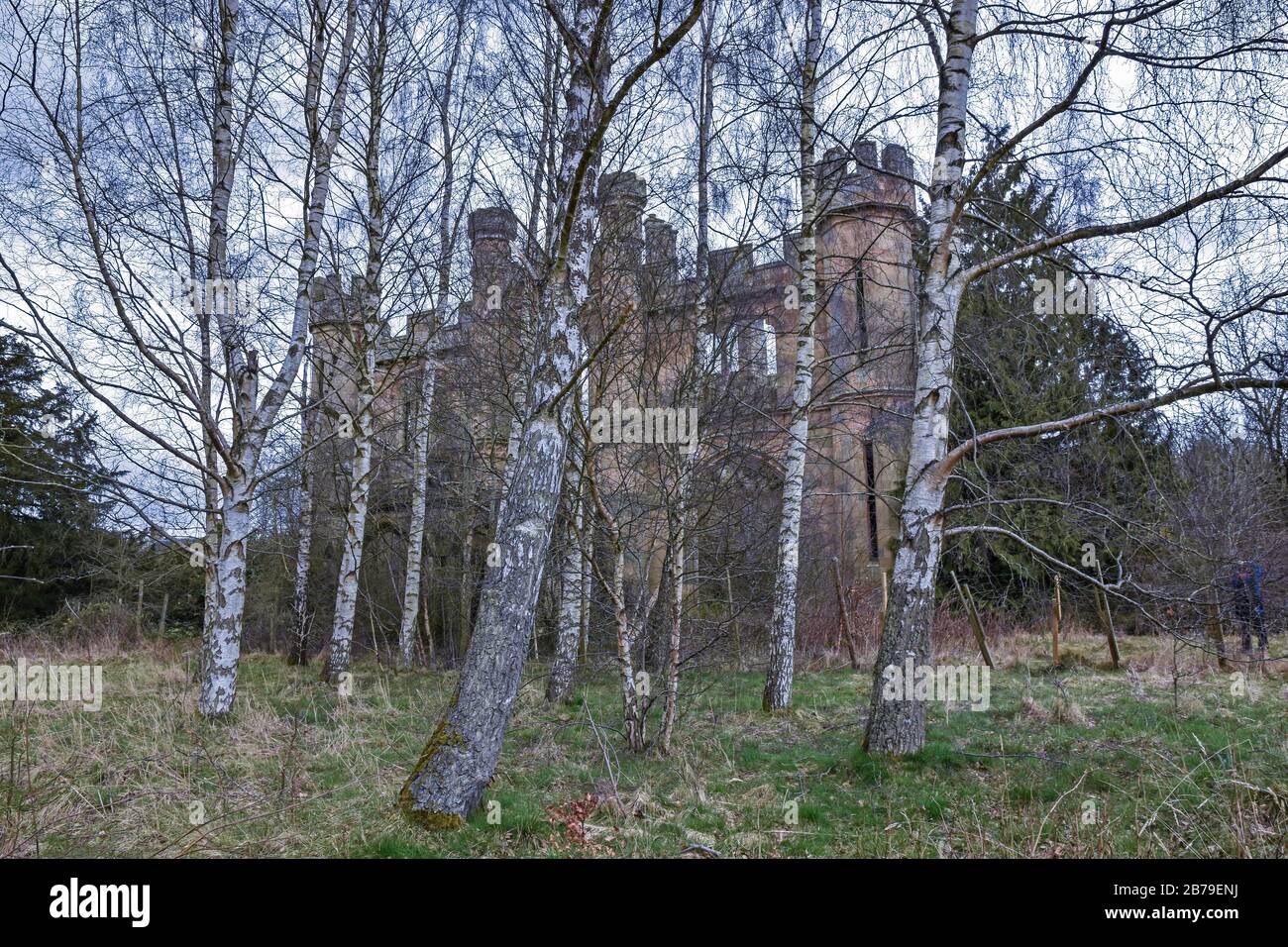 Abandoned and derelict Crawford Priory near Cupar, Fife, Scotland, UK ...