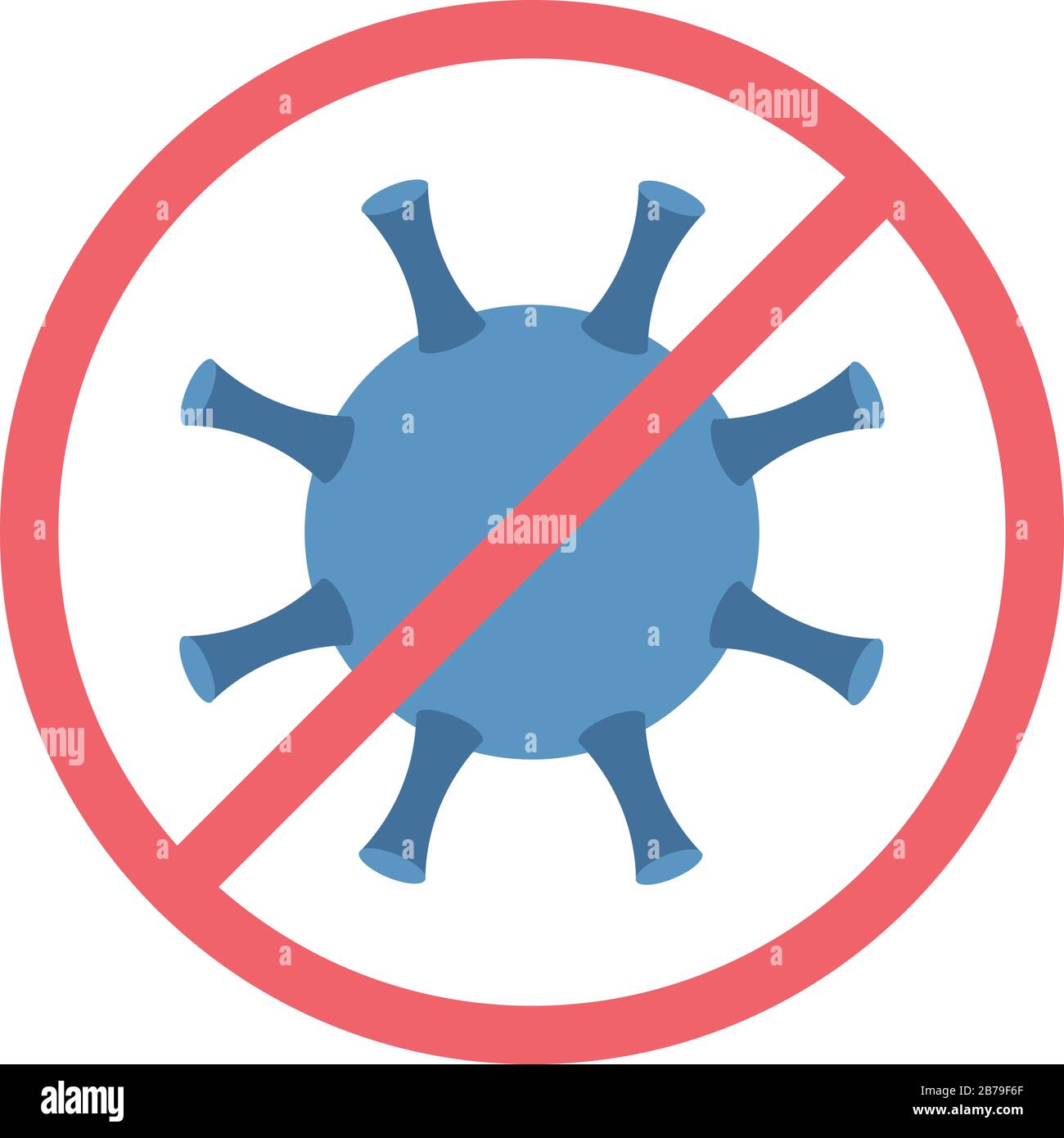 Novel Coronavirus 2019-nCoV crossed out with red stop sign Stock Vector ...
