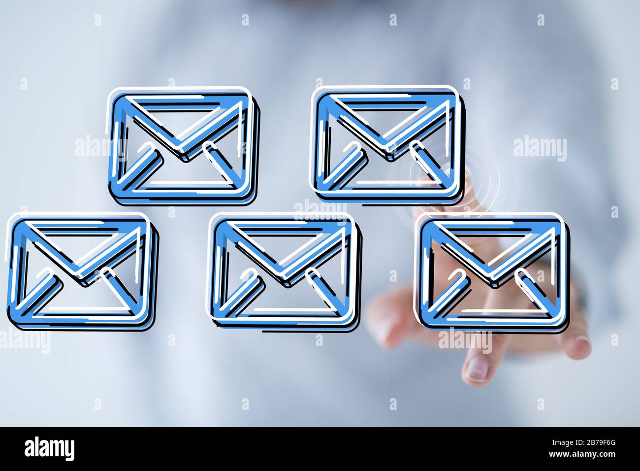 A Mail Communication Connection message to mailing Stock Photo - Alamy