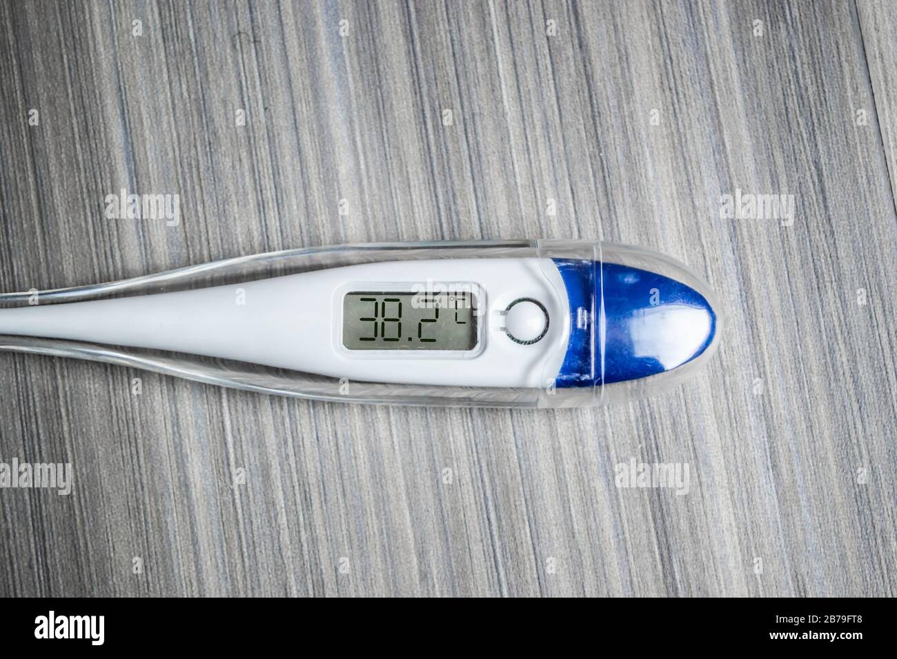 Thermometer reading a fever temperature during the 2020 Coronavirus ...