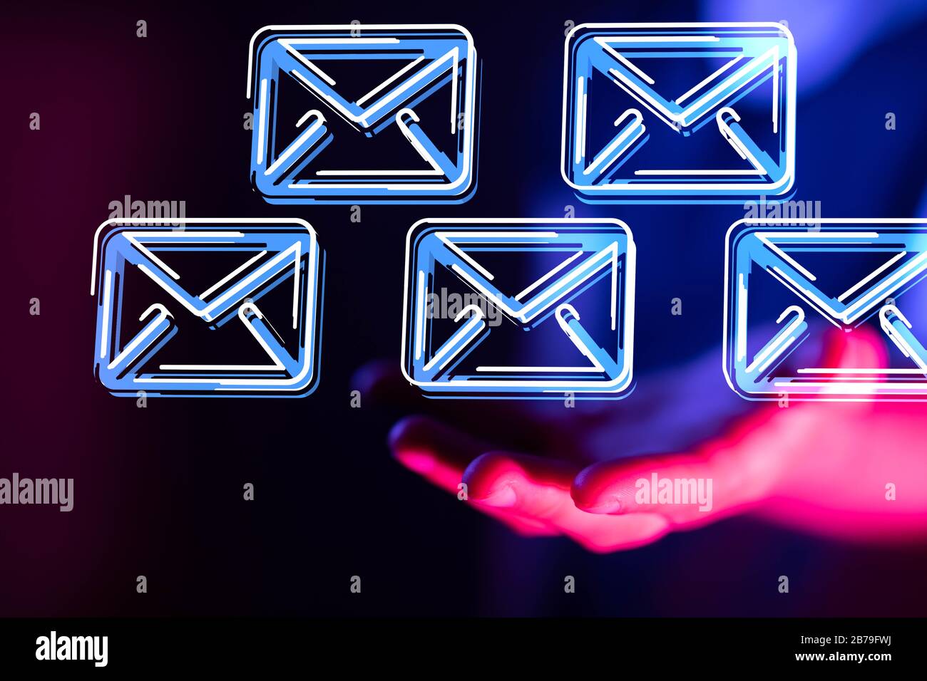 A Mail Communication Connection message to mailing Stock Photo - Alamy